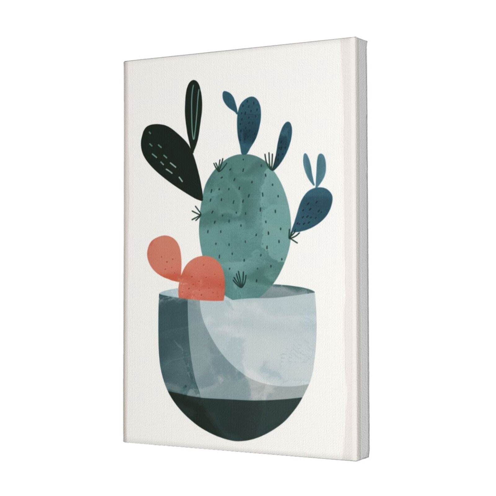 12x18 inch Canvas Oil Paintings Wall Art Potted Cactus Plant,Farmhouse ...