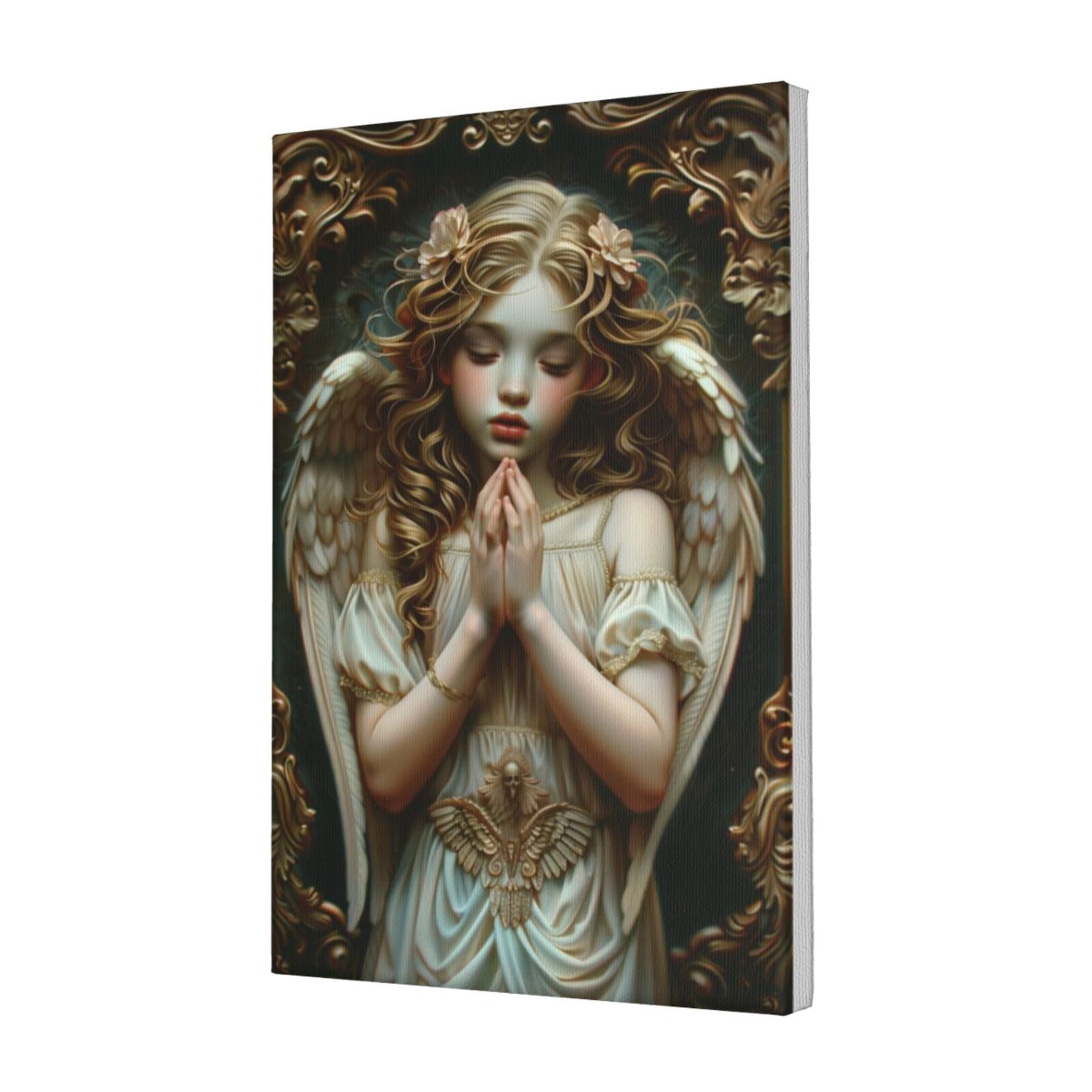 12x18 inch Canvas Pictures Wall Art Retro Angel Praying,Indoor Hotels ...