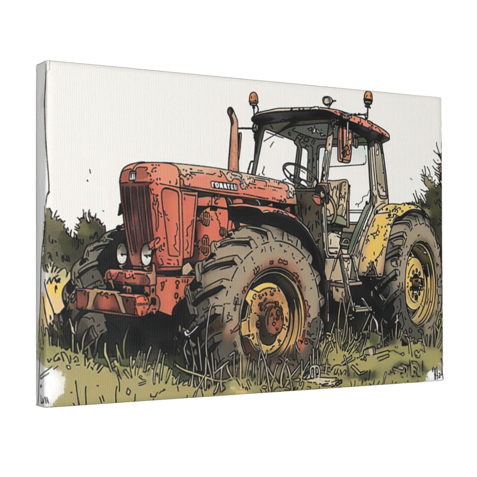 12x18 inch Classic Tractor Decorative Paintings For Wall,Pastoral Yard ...