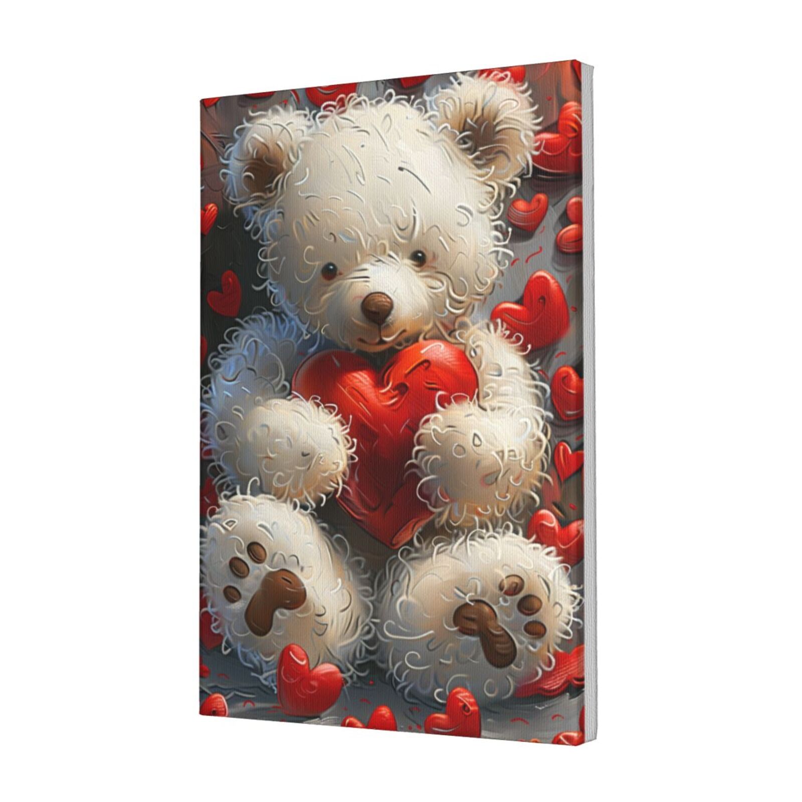12x18 inch Cute Muppet Bear & Red Heart Decorative Paintings On The ...