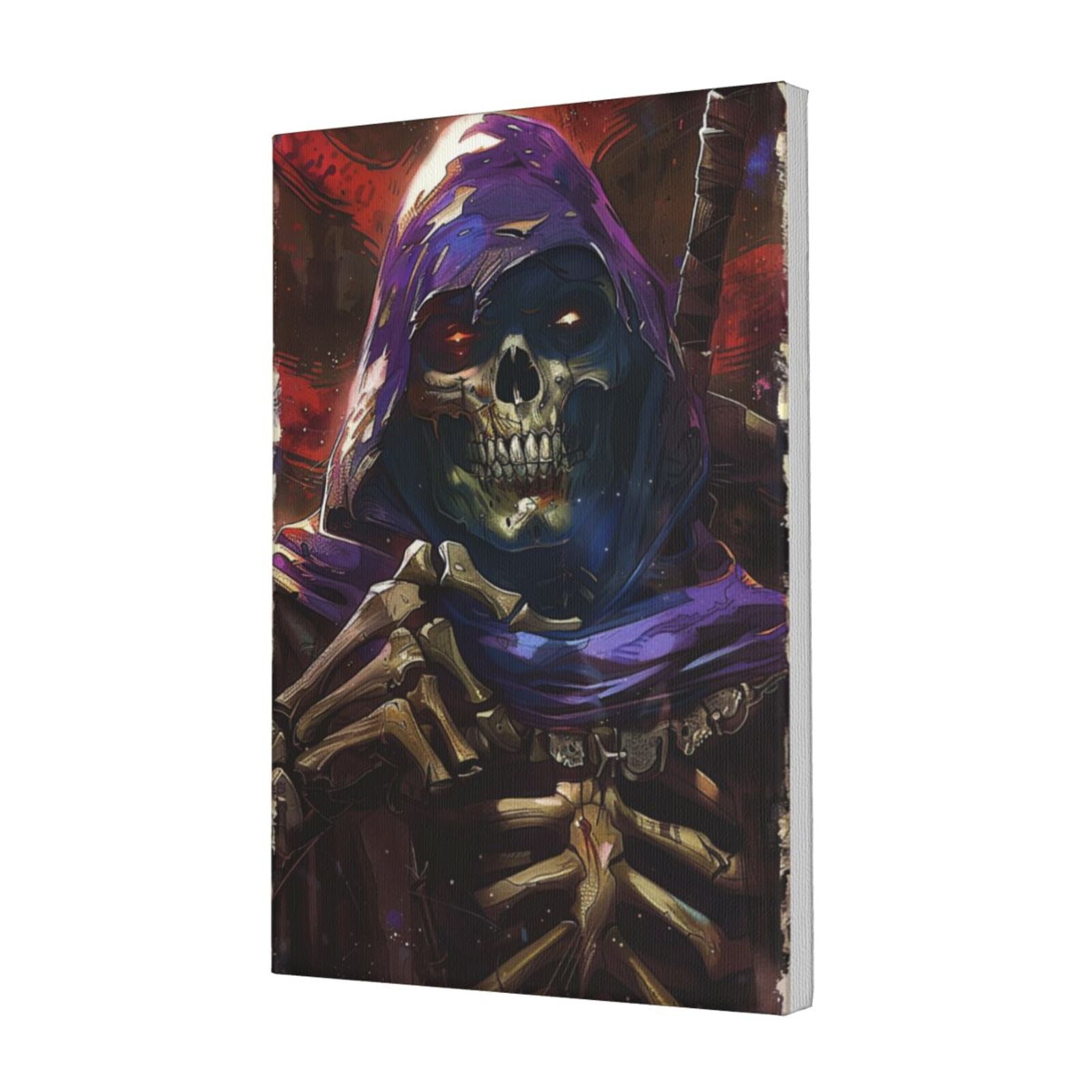 12x18 inch Frameless Canvas Painting Skeleton Death Reaper,Man Cave ...
