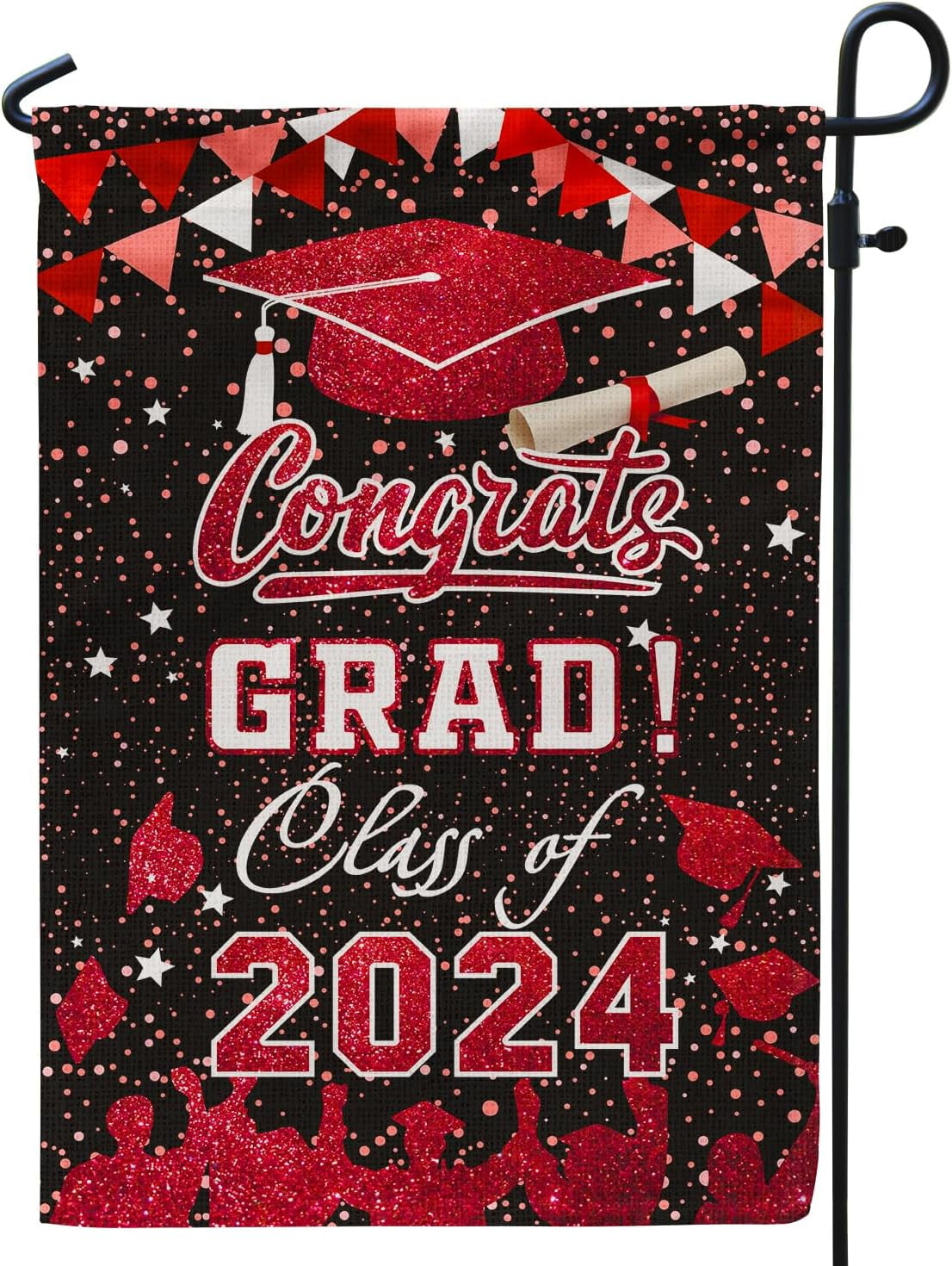 12x18 inch Graduation Garden Flag Class of 2024, Pink Congrats Grade ...