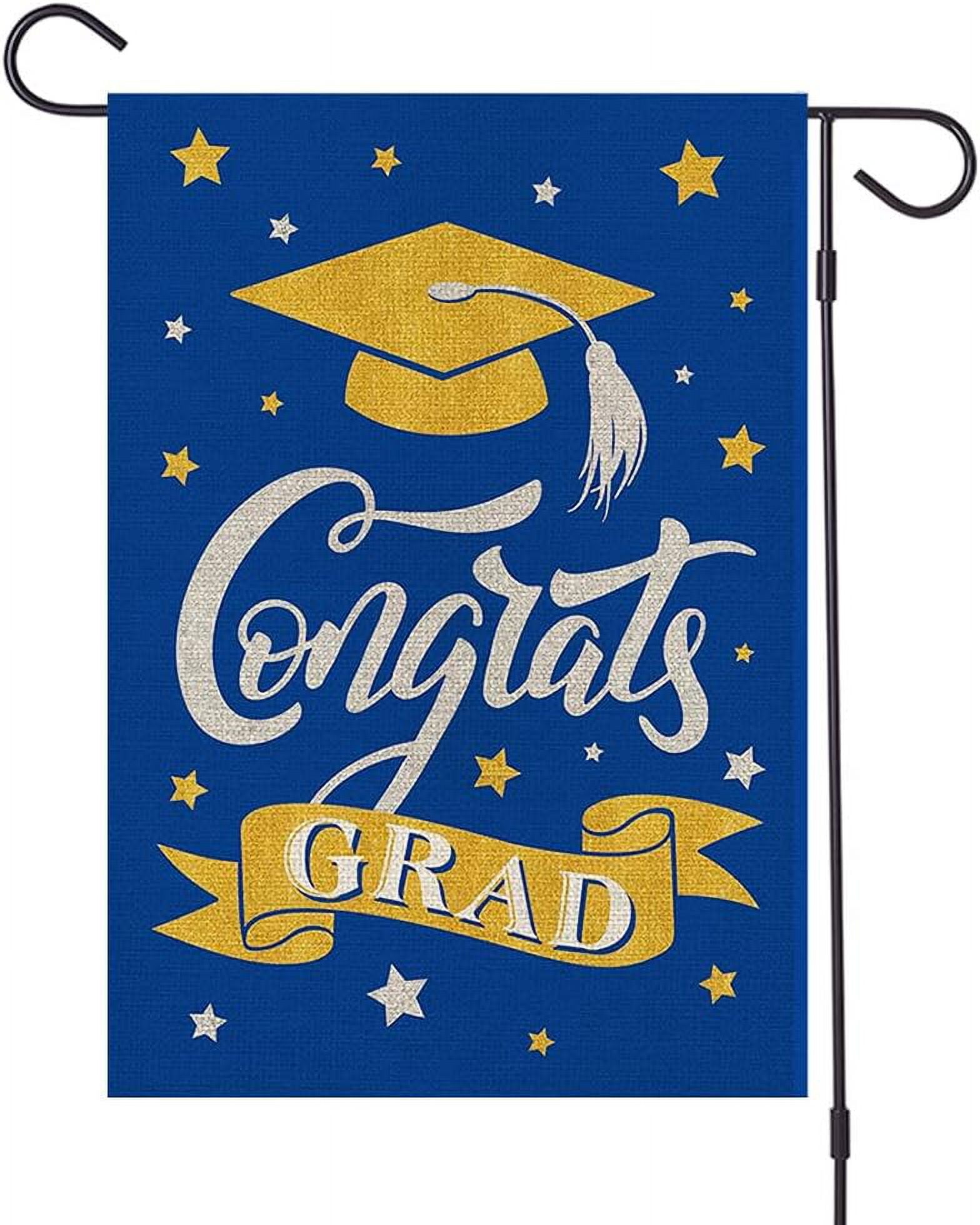 12x18 inch Graduation Garden Flag Double Sided Graduation Decorations ...