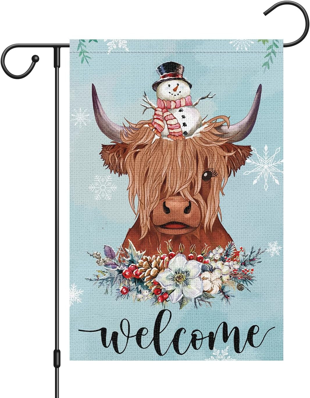 12x18 inch Halloween Highland Cow Garden Flag Double Sided, Burlap ...