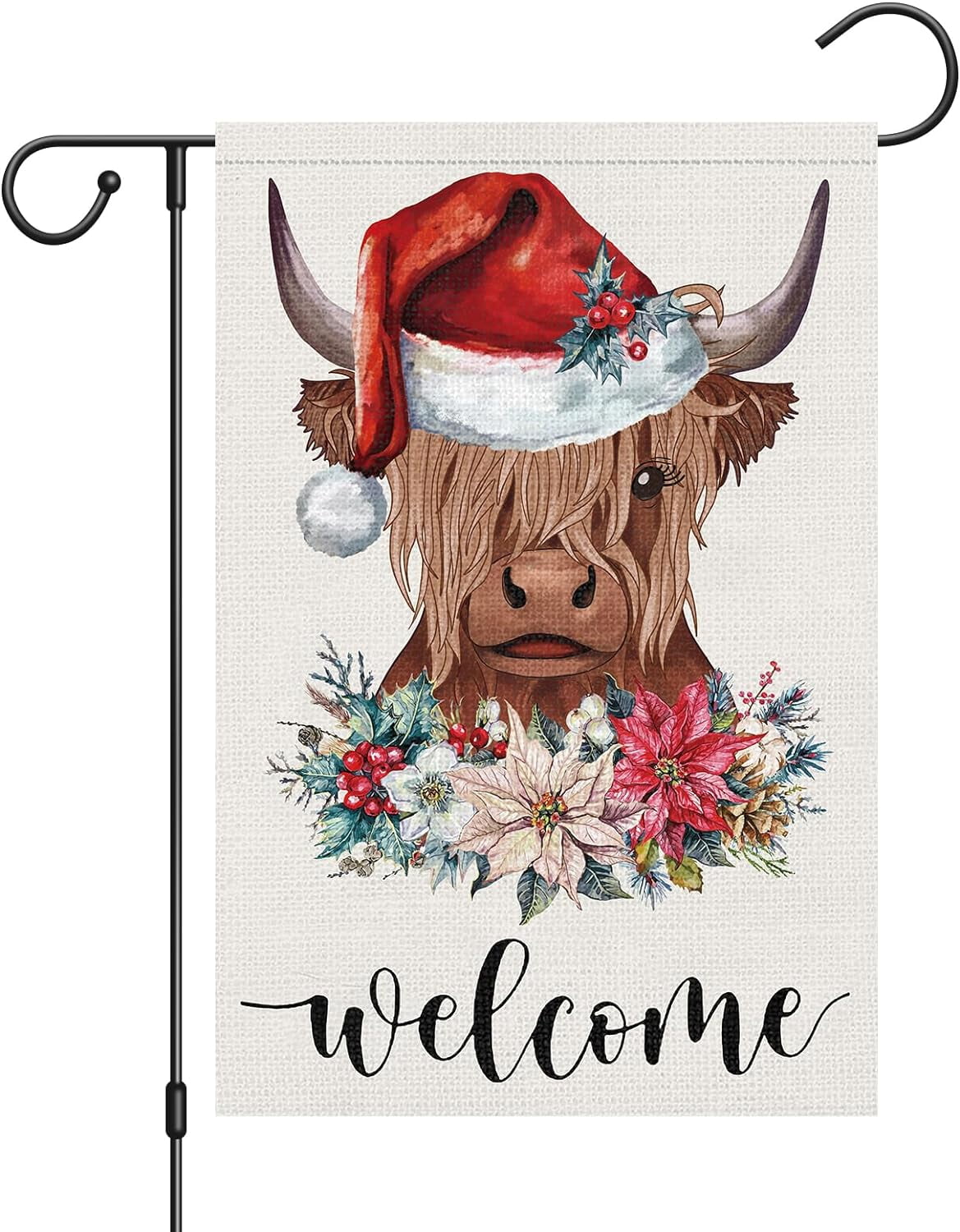 12x18 inch Halloween Highland Cow Garden Flag Double Sided, Burlap ...