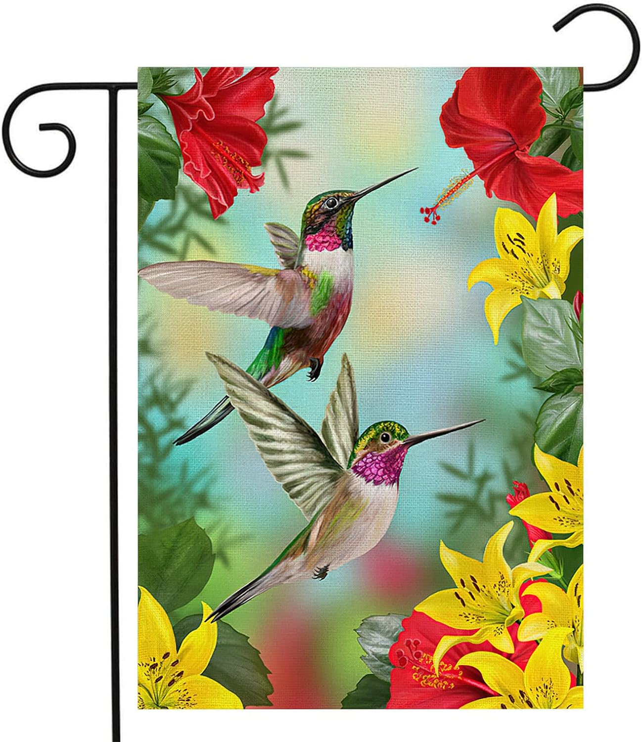 12x18 inch Hummingbird Garden Flags for Outside, Spring Summer Garden ...