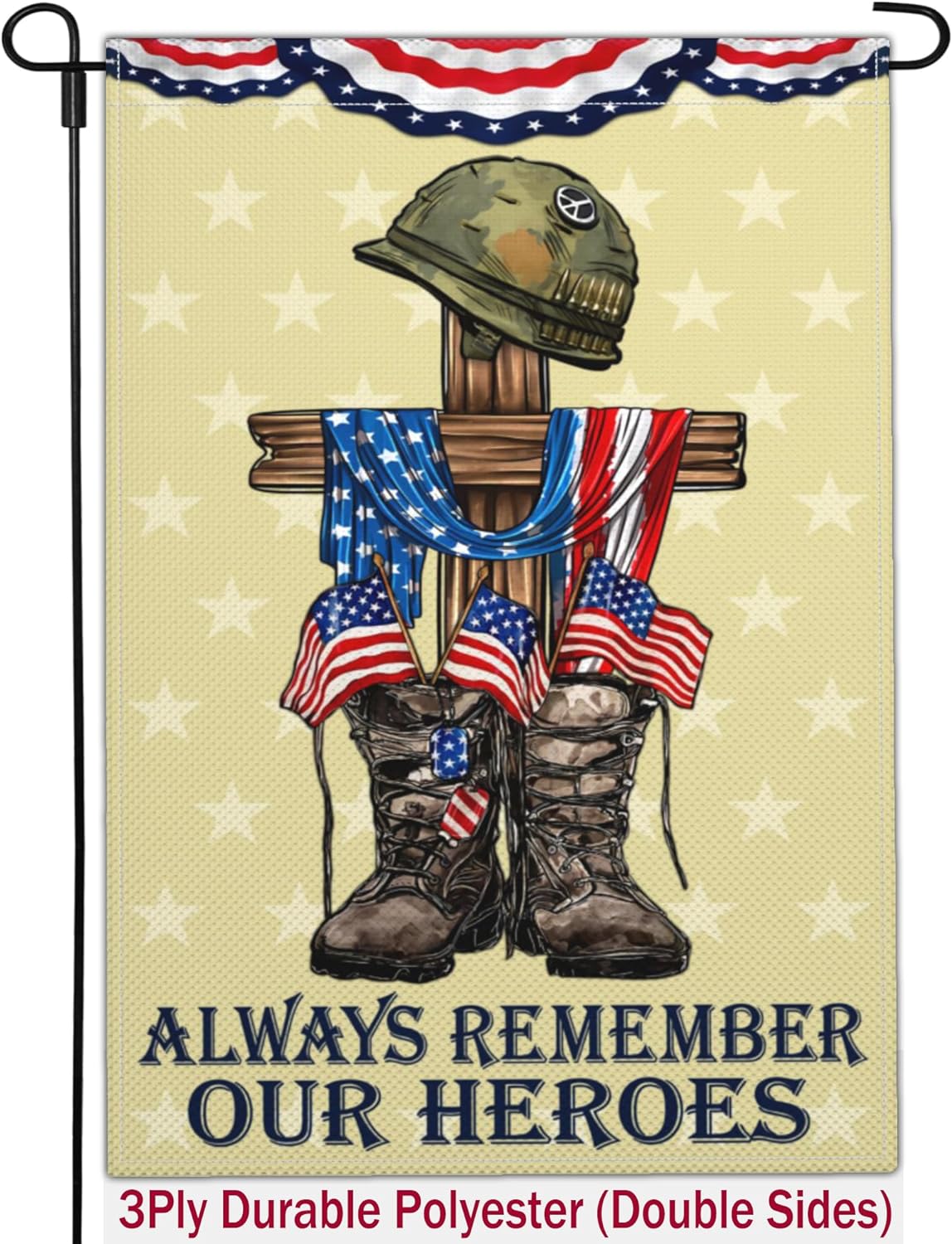 12x18 inch Memorial Day Patriotic Garden Flag Double Sided 4th of July ...