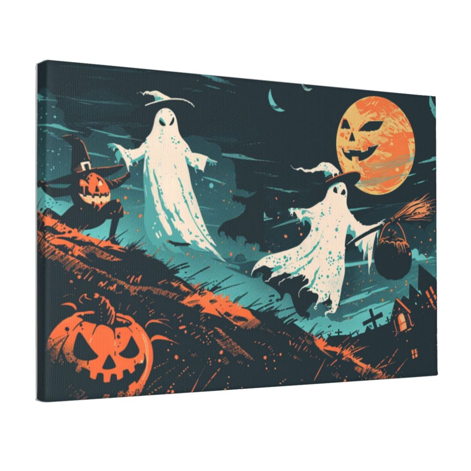 12x18 inch Oil Painting Canvas Phantom & Pumpkin Head,Children'S Room ...