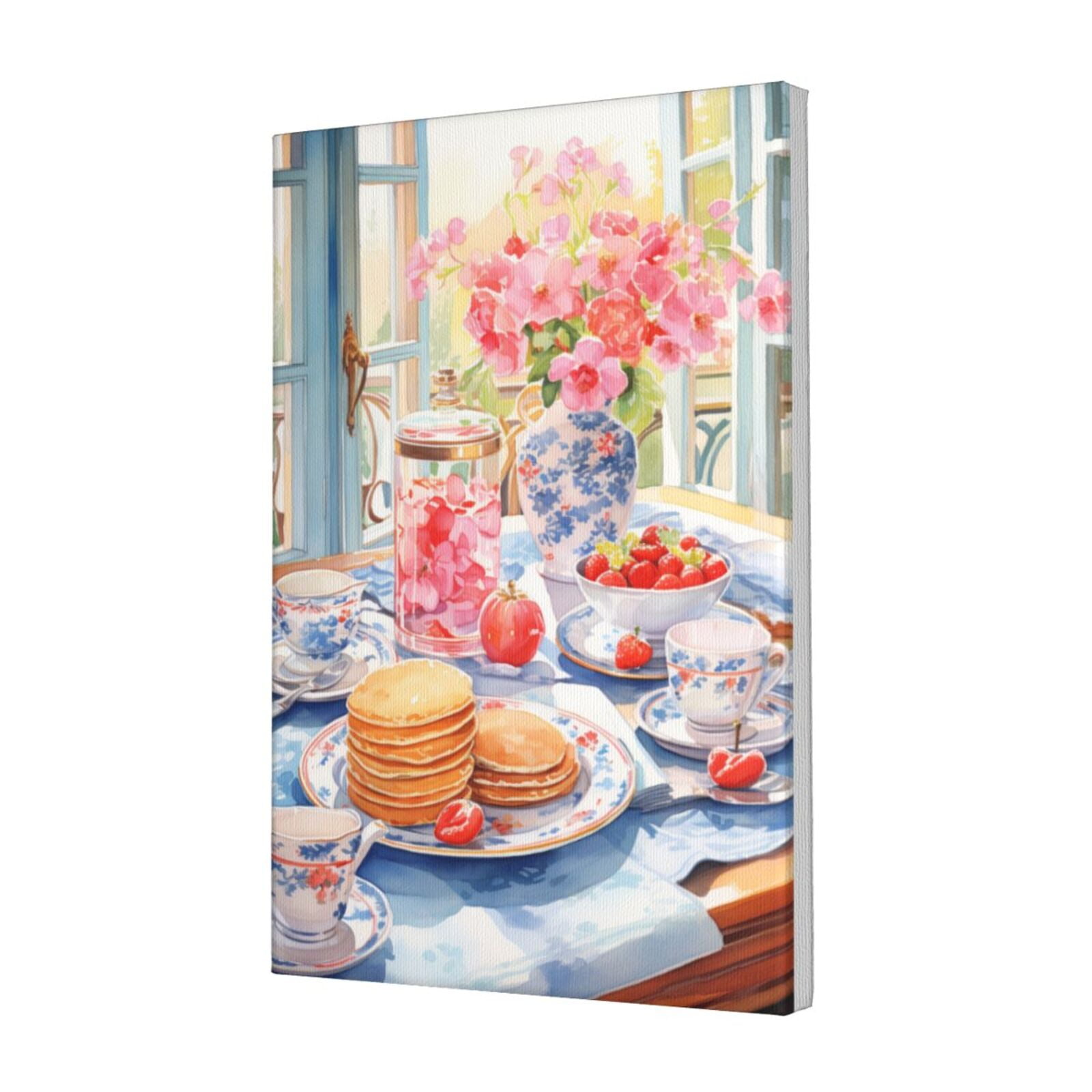 12x18 inch Oil Paintings On Canvas Afternoon Tea Utensils,Cafes ...