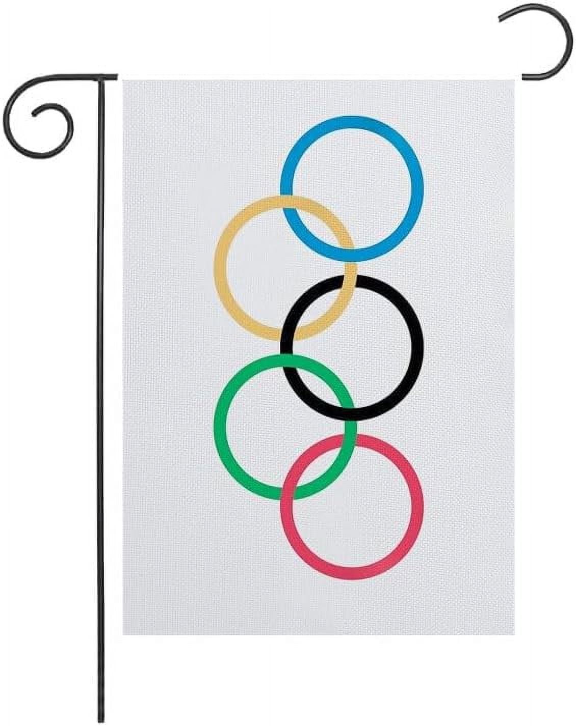 12x18 inch Olympic Games Flag Olympic Rings Garden Flag Double Sided ...
