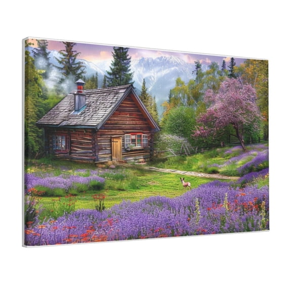 12x18 inch Paintings On Canvas Lavender Cottage,Rustic Villa,Yard ...