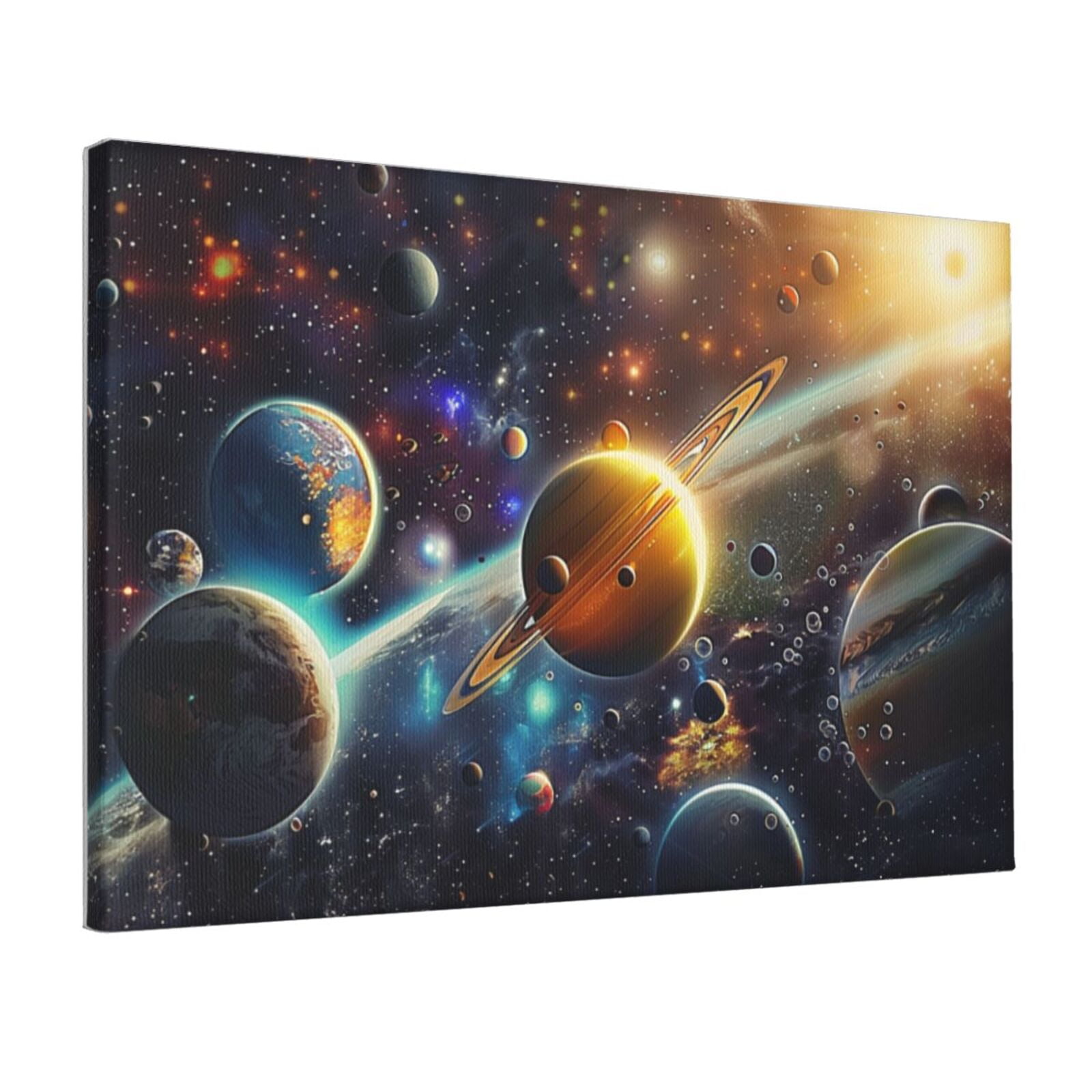 12x18 inch Paintings Wall Decor Solar System Cosmic Planet Poster,Man ...