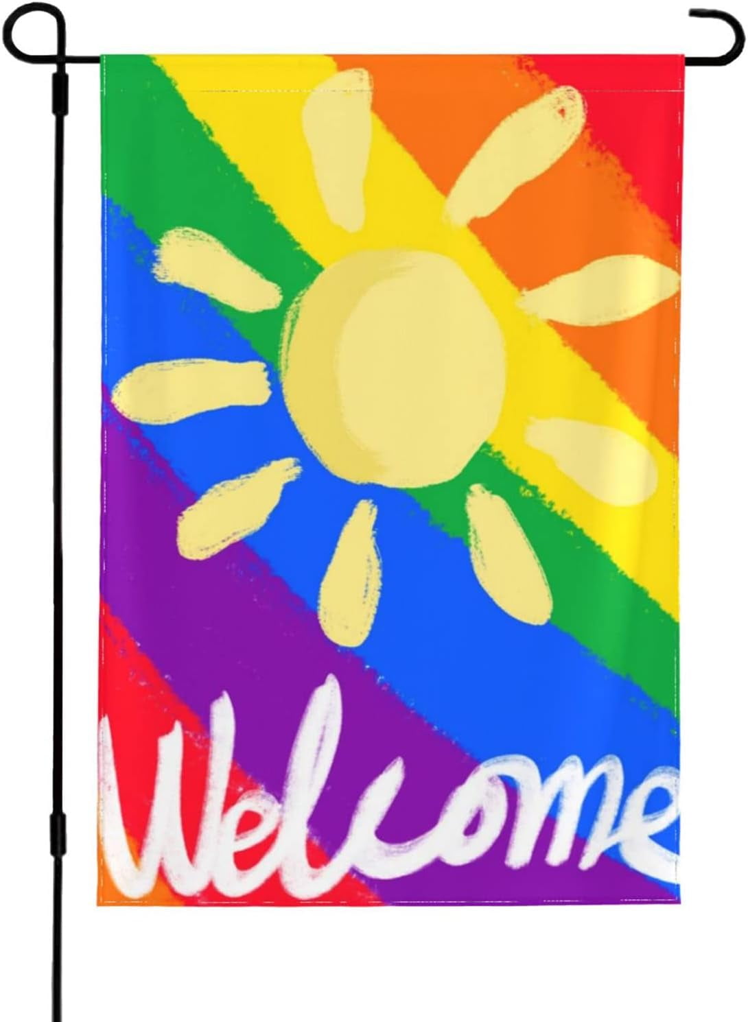 12x18 inch Pride Garden Flags, Welcome LGBTQ Progress Yard Flag Double ...