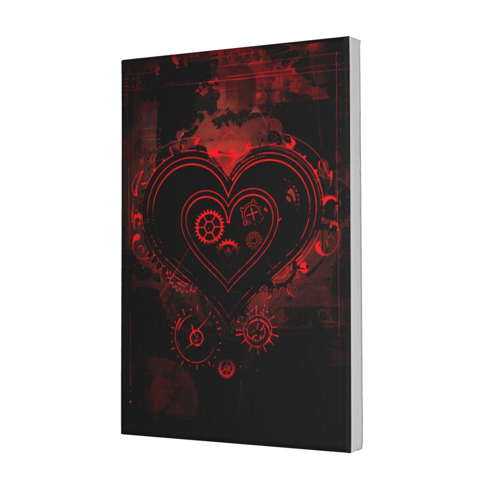 12x18 inch Red Heart Mechanical Gears Paintings On Canvas,Hotels,Lounge ...