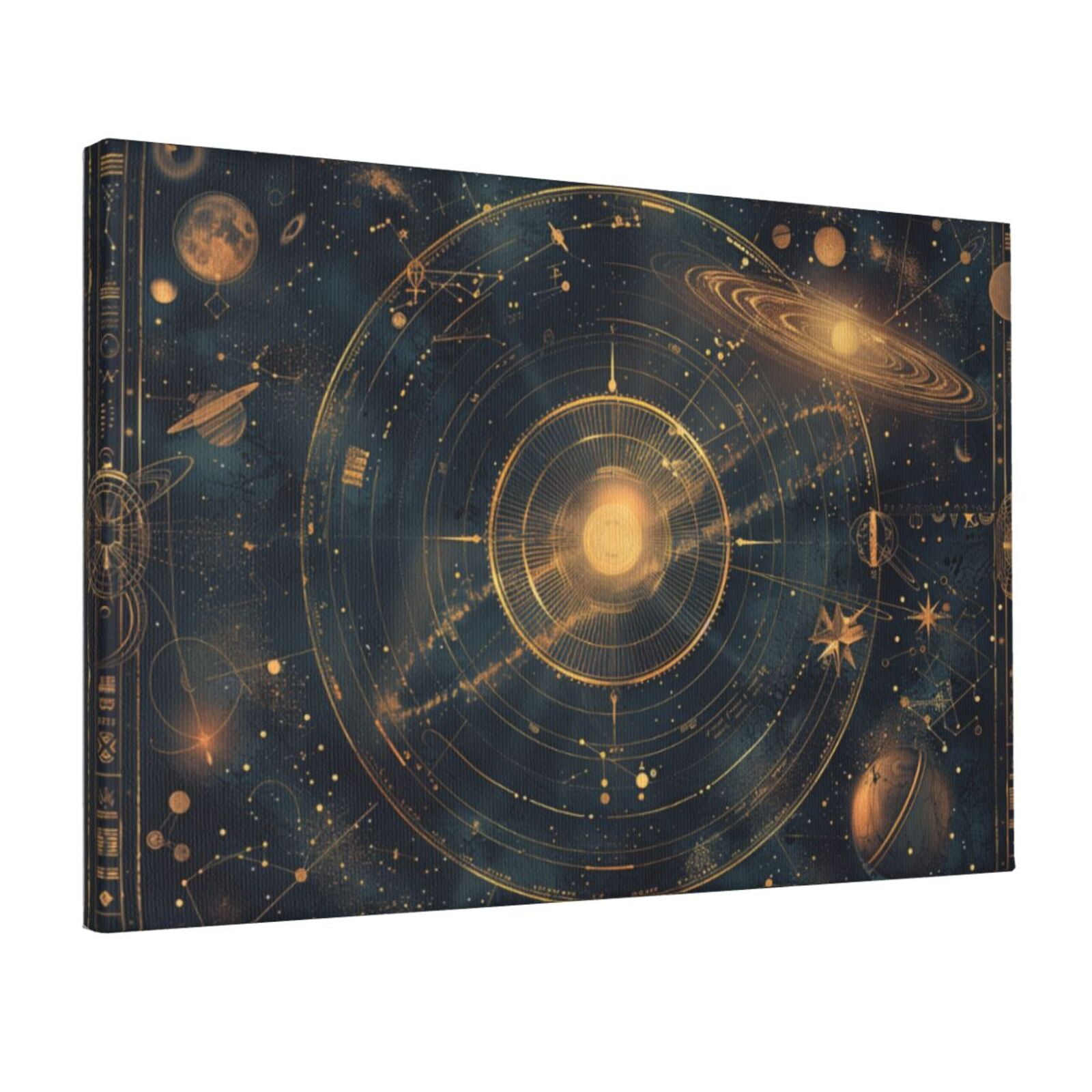 12x18 inch Retro Universe Star Map Oil Paintings On Canvas,Indoor ...