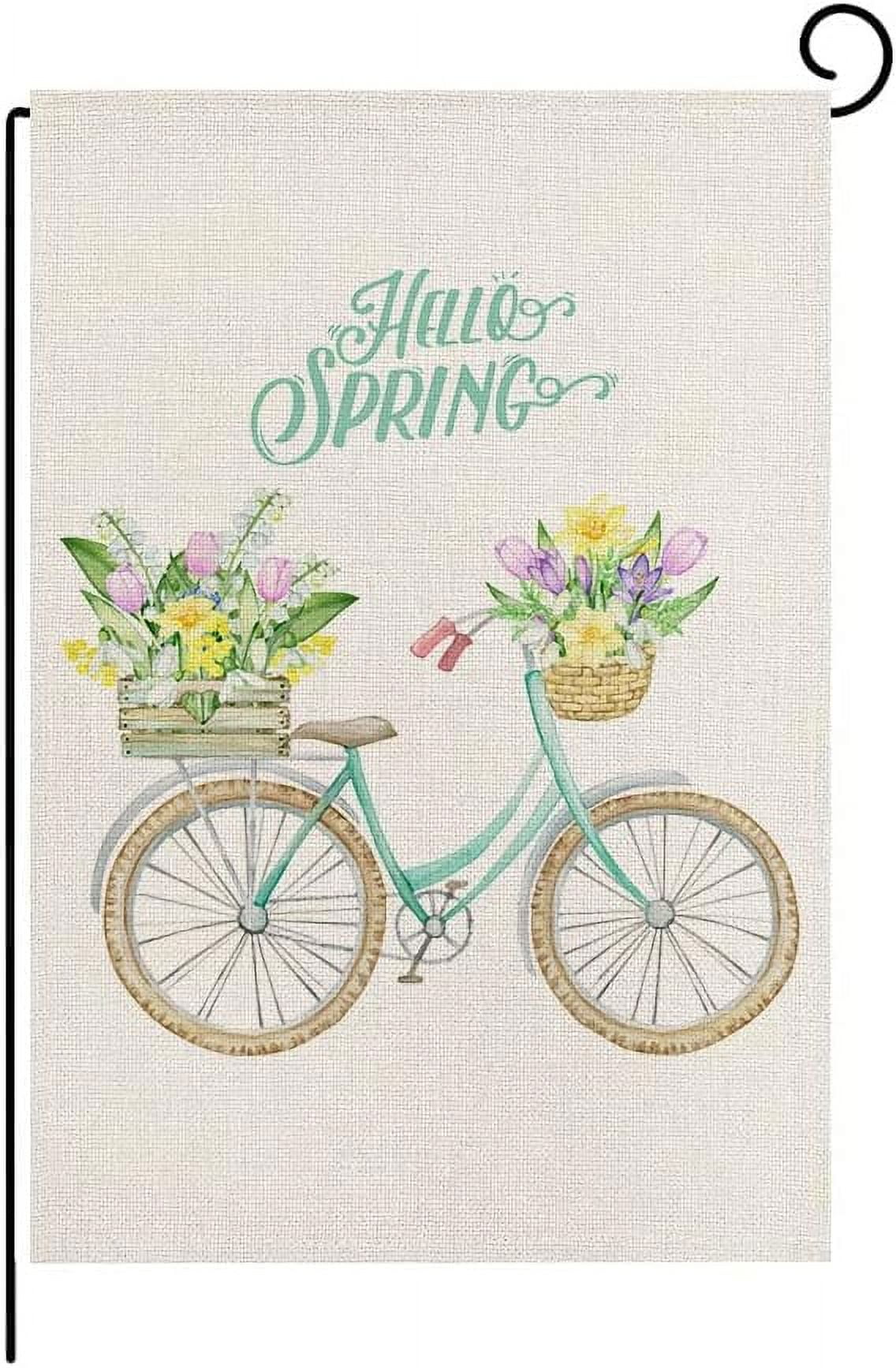 12x18 inch Spring Garden Flags for Outside Double Sided,Burlap Seasonal ...
