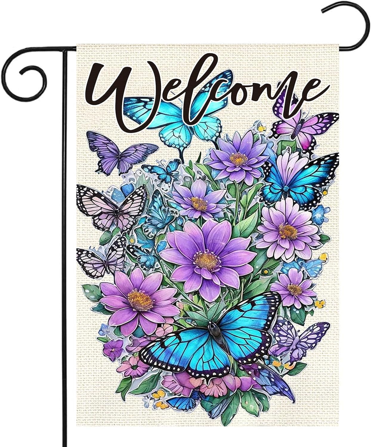 12x18 inch Welcome Flower Garden Flag Double Sided,Small Garden Yard ...