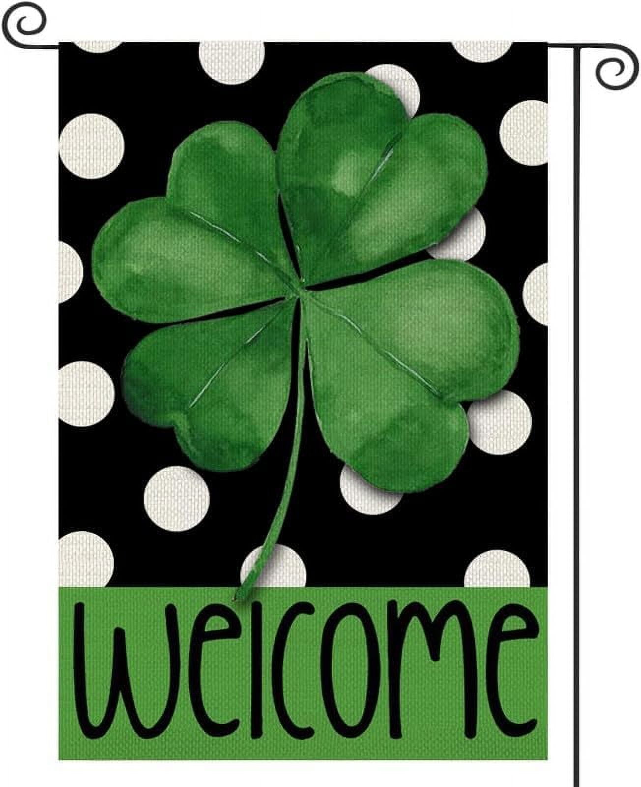 12x18 inch Welcome St Patricks Day Garden Flag Double Sided Lucky ...