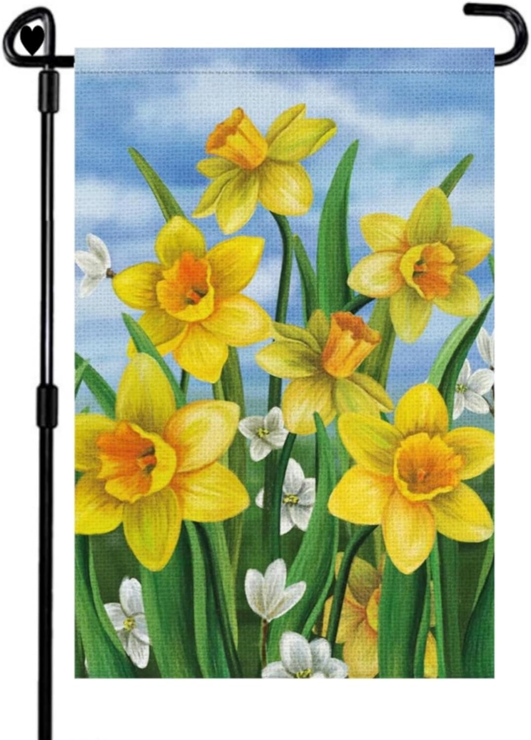 12x18 inch Welcome Summer Yellow Daffodils Blue Bird Souble Sided Linen ...