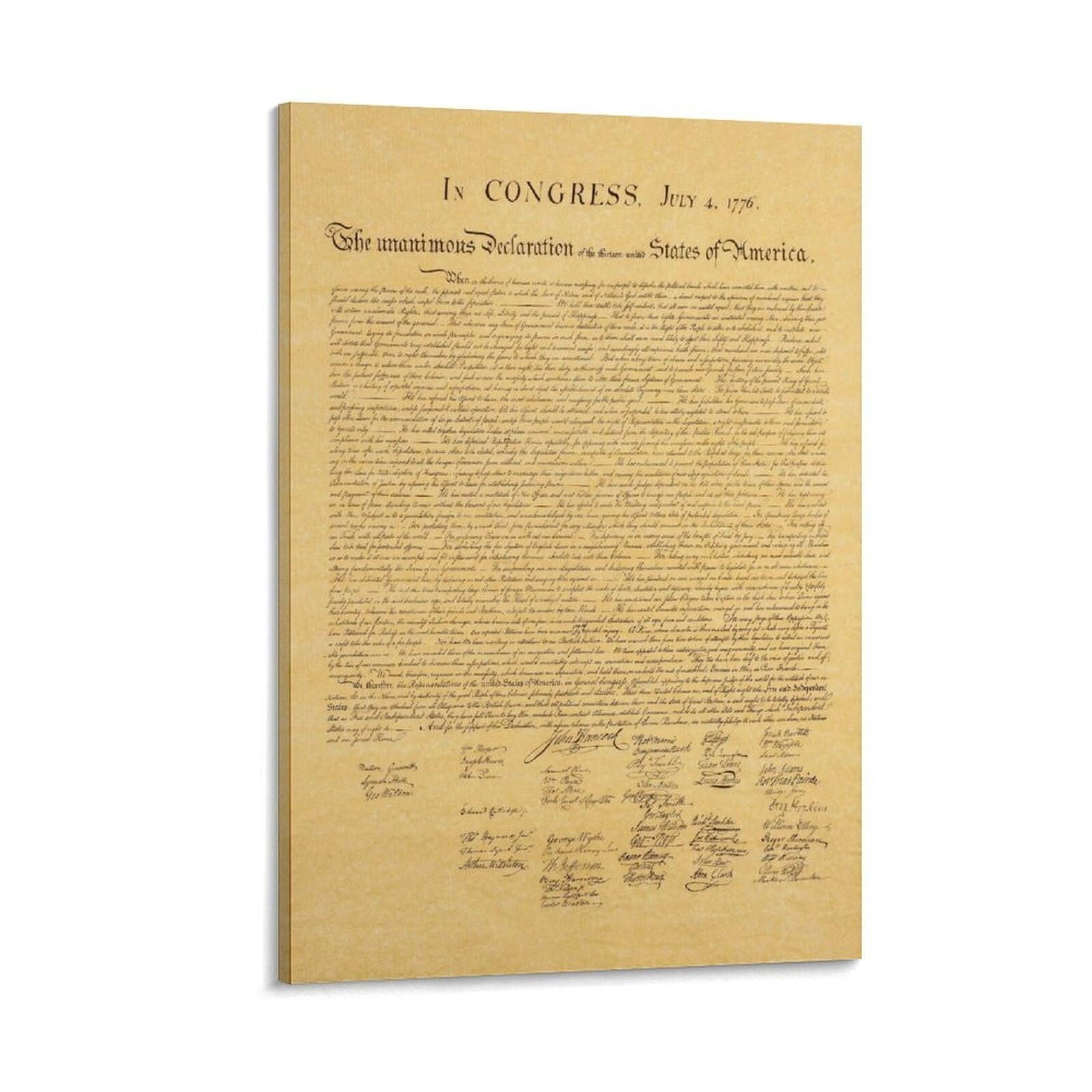 12x18inch(30x45cm) , 16x24inch(40x60cm)1776 United States Declaration ...