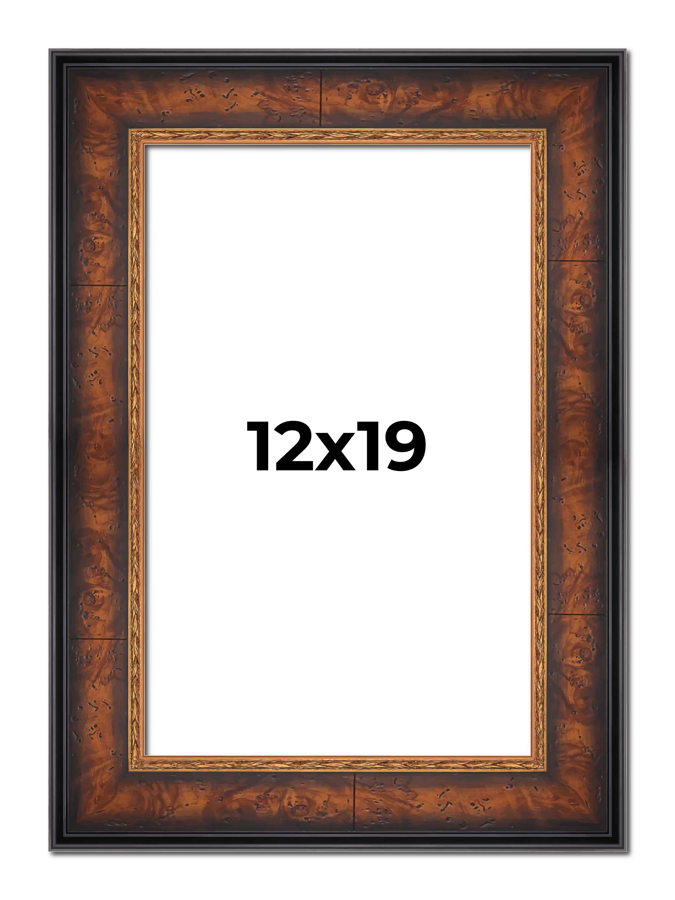 12x19 Frame Brown Walnut Gold Ornate Trim Solid Wood Plein Air Picture ...