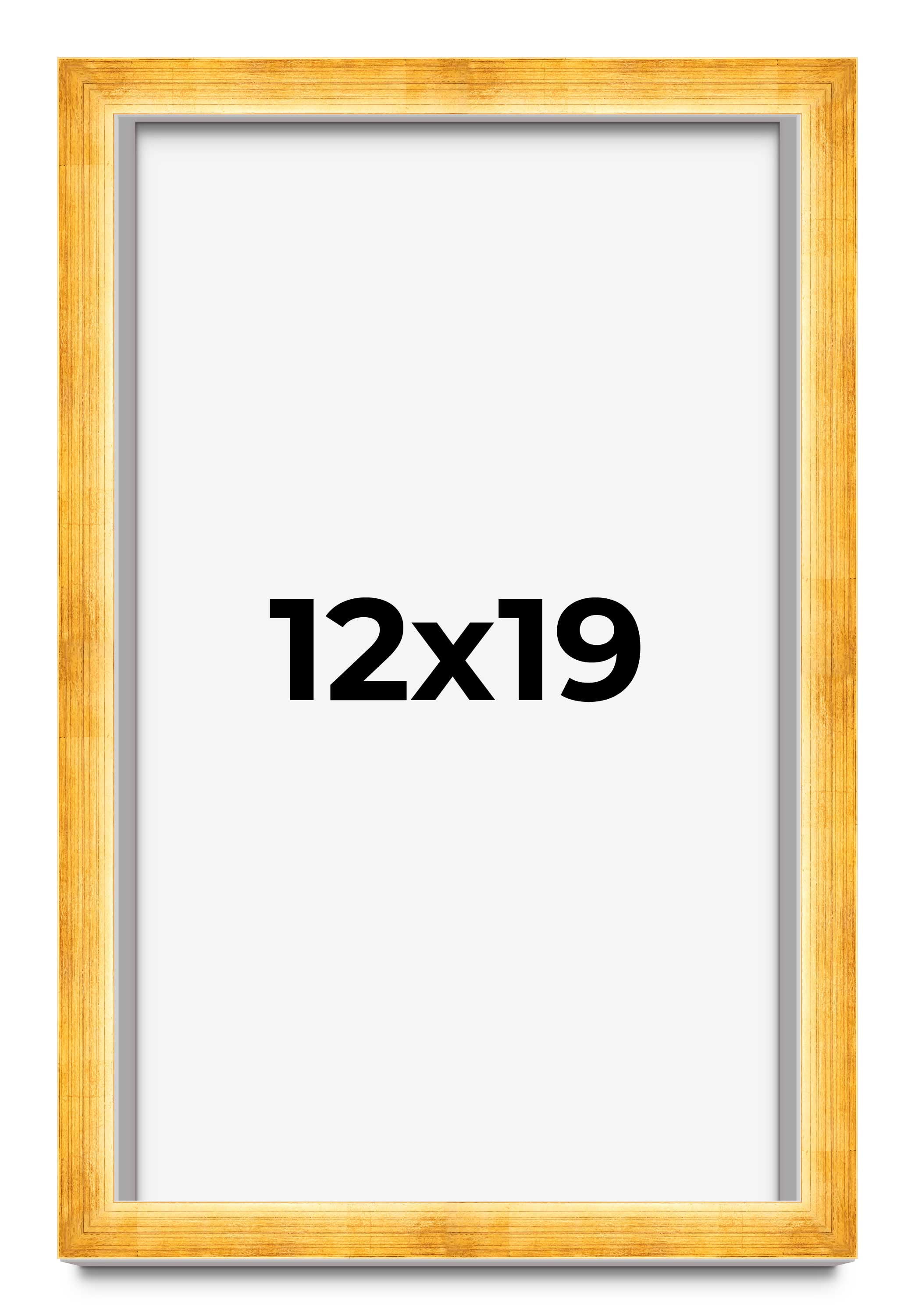 12x19 Shadow Box Frame Gold | 1.625 Inches Deep Real Wood Traditional ...