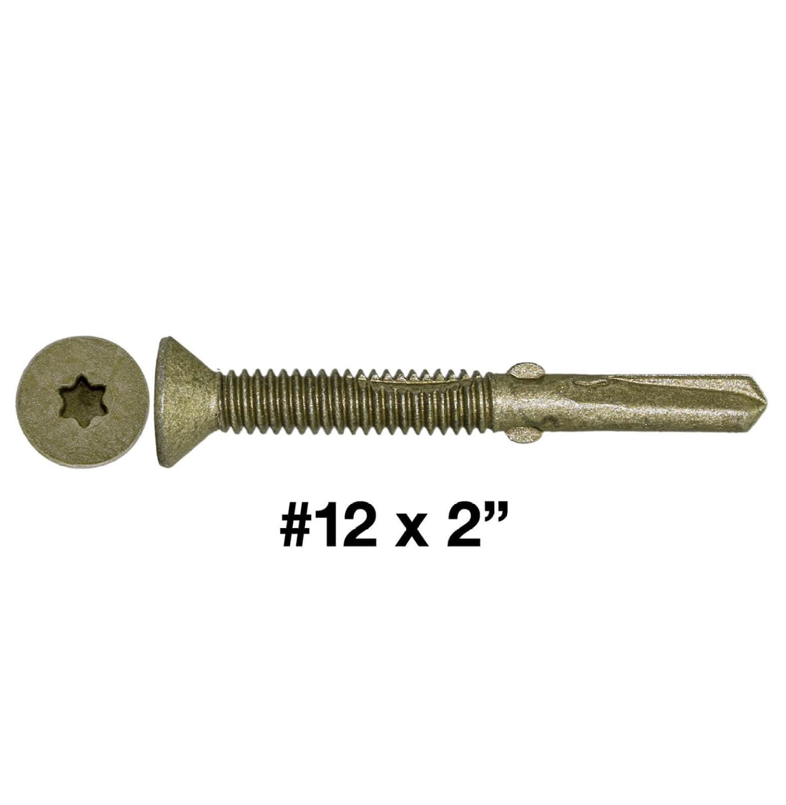 12x2#10 x 1-5/8" Reamer Tek Torx/Star Head Self-Drilling Wood to Metal ...
