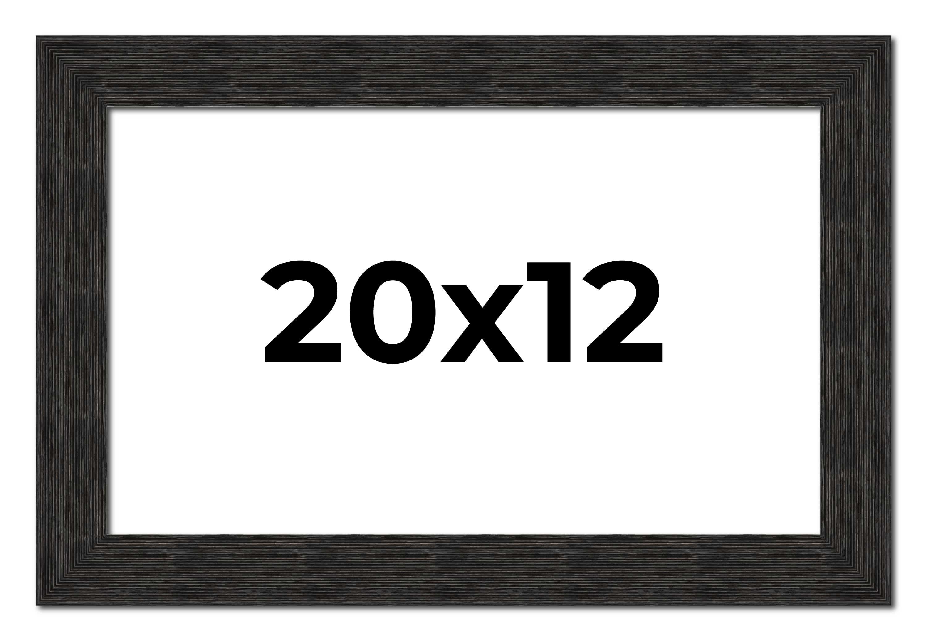 12x20 Contemporary Black Picture Frame - UV Acrylic, Foam Board Backing ...
