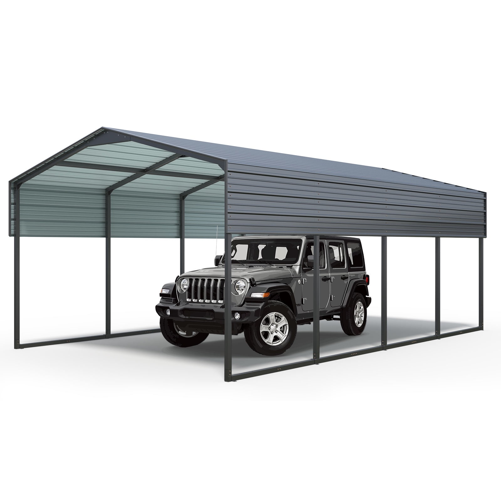 12x20 FT Metal Carport Canopy, Heavy Duty Outdoor Carport Garage with ...