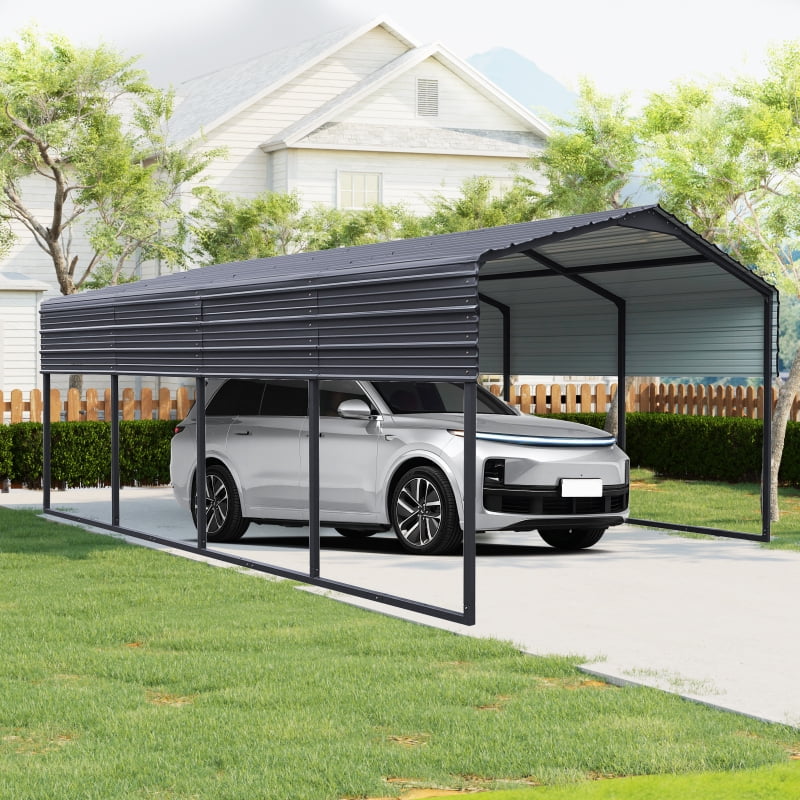 12x20 FT Metal Carport,Heavy Duty Canopy Galvanized Steel Outdoor ...