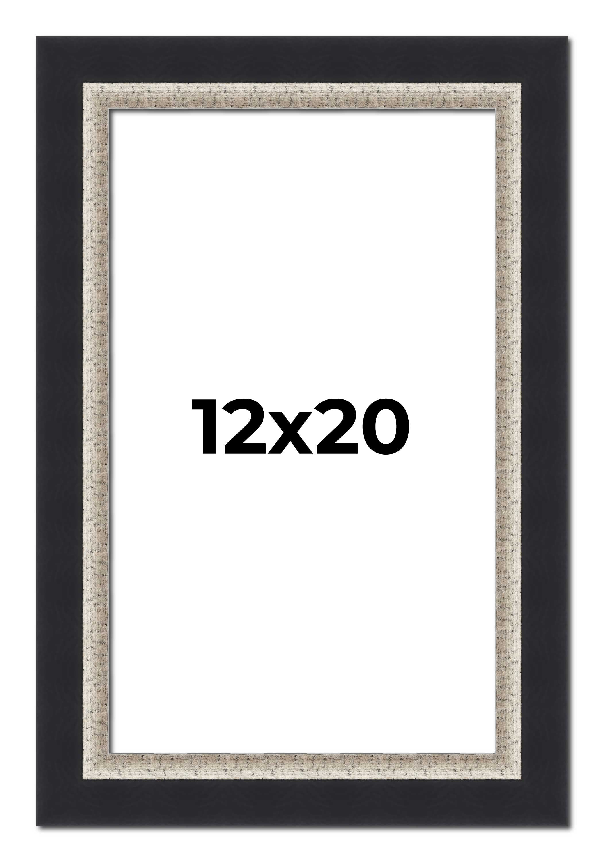 12x20 Frame Black Real Wood Picture Frame Width 2.25 Inches | Interior ...