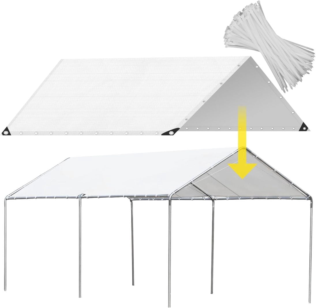 12x20 Ft Carport Canopy Replacement Cover for Canopy Tent Car Tent ...