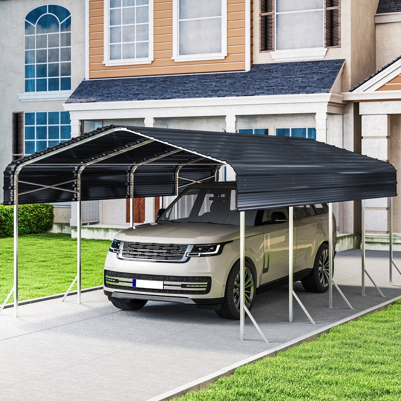 TIME RAY 12x20 Ft Carport, Heavy Duty Metal Car Port, All-Weather ...