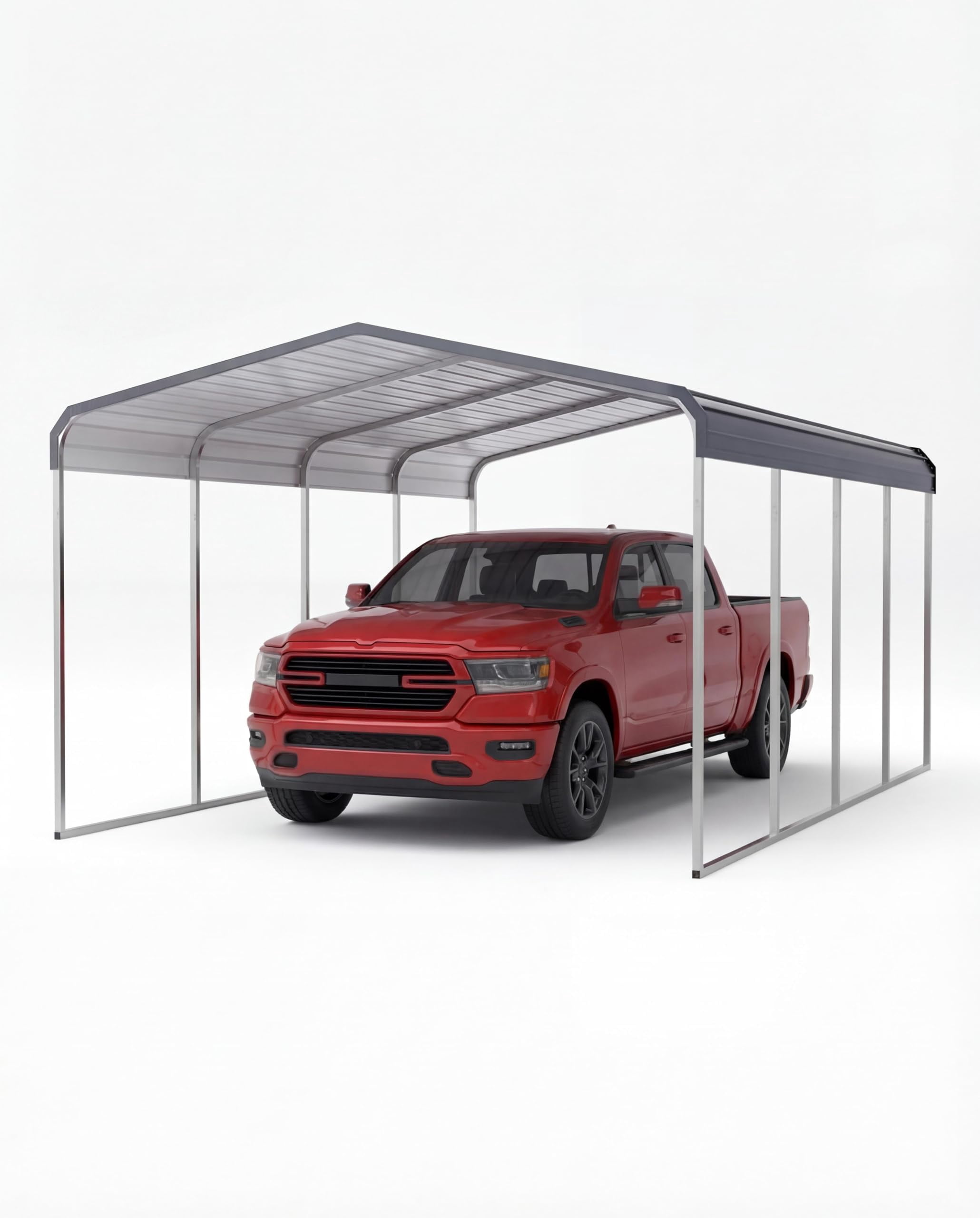 12x20 ft Heavy Duty Metal Carport with Metal Roof, Oversized Car Port ...