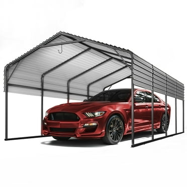 Gotland 12FT x 22FT Heavy Duty Metal Carport, Outdoor Garage Car ...