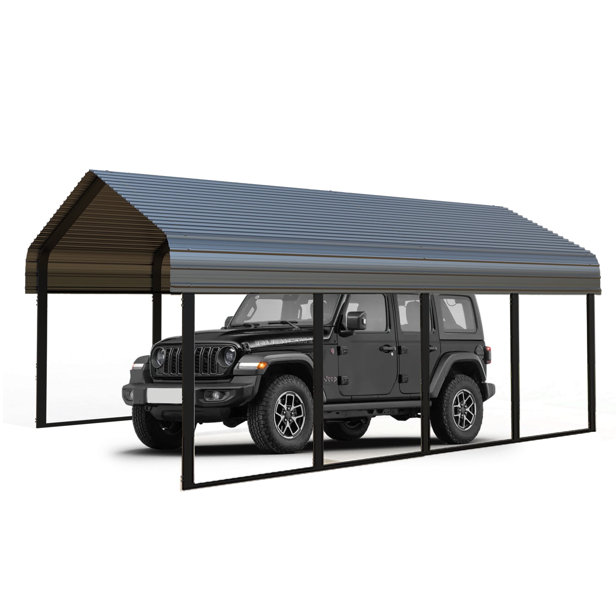 Heavy Duty 12x20 ft Steel Carport - Reinforced Frame All-Weather ...