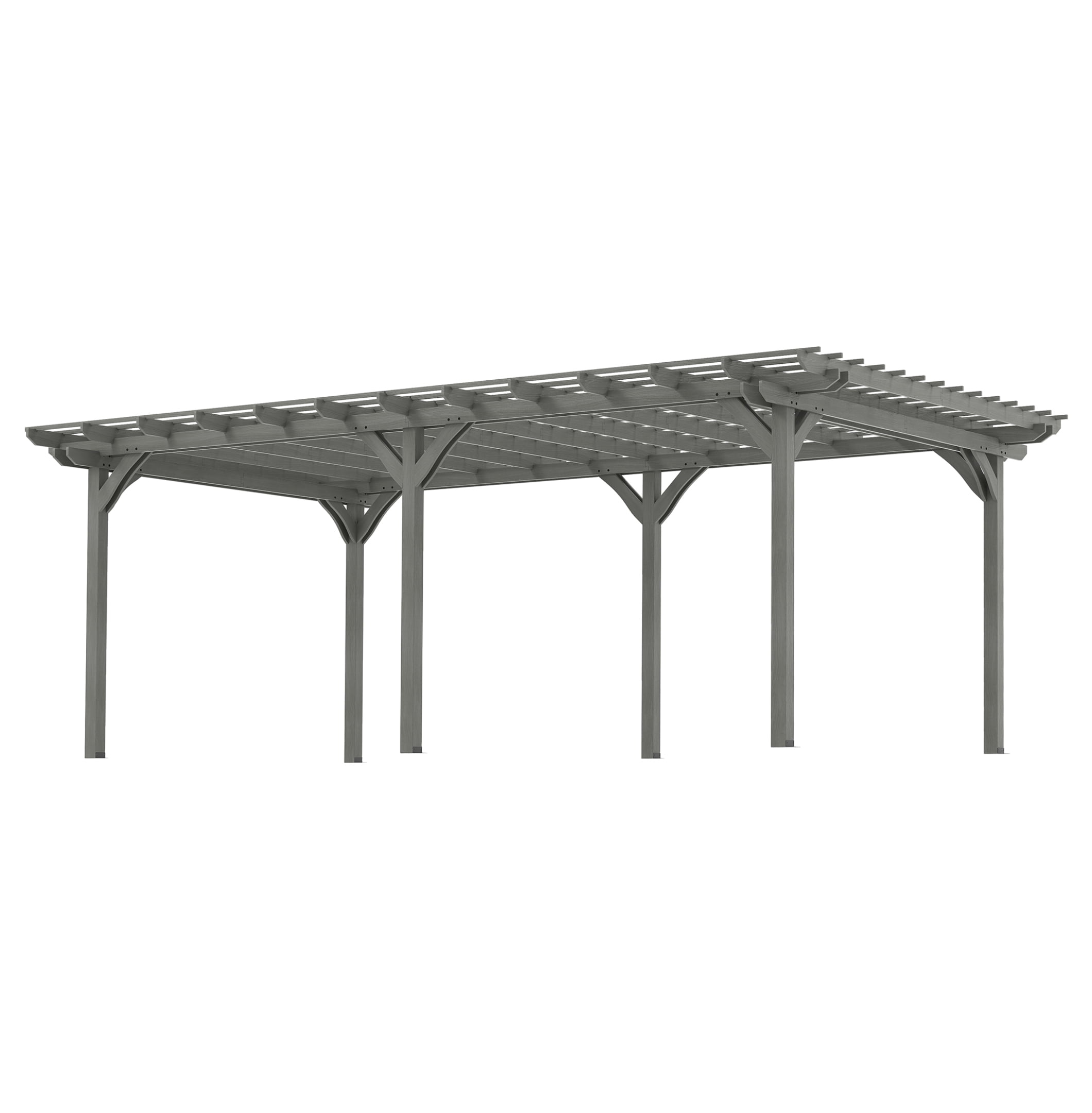 12x20ft Outdoor Pergola Wood Gazebo, Gray Grape Trellis for Climbing ...