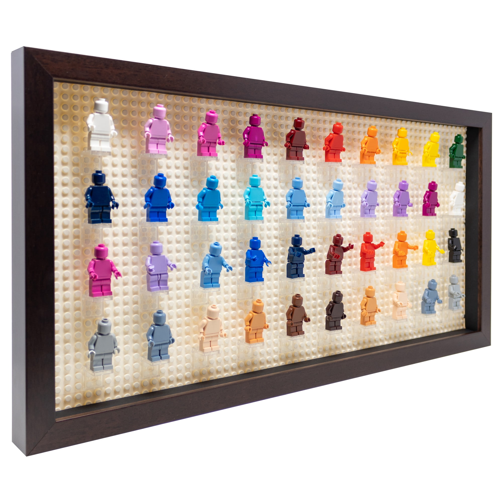 12x22 Brown Wood Shadow Box Display Case Frame for Block Figures ...