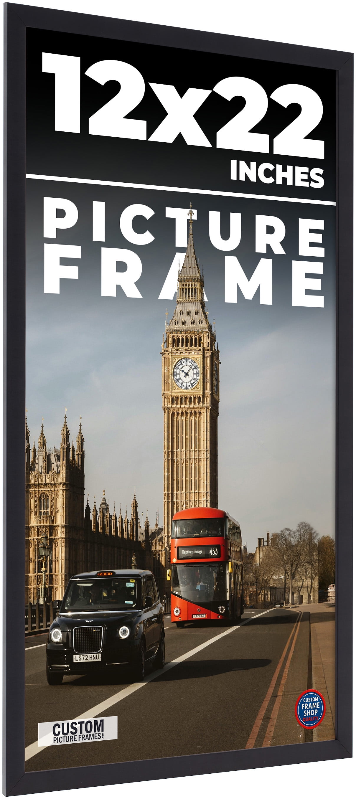 12x22 Frame Black Real Wood Picture Frame Width 0.75 inches | Interior ...