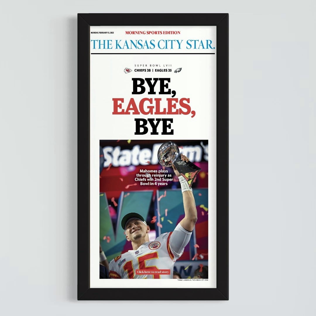 12x22 Newspaper Frame - Black Wood - Acid Free, UV Acrylic to Protect ...