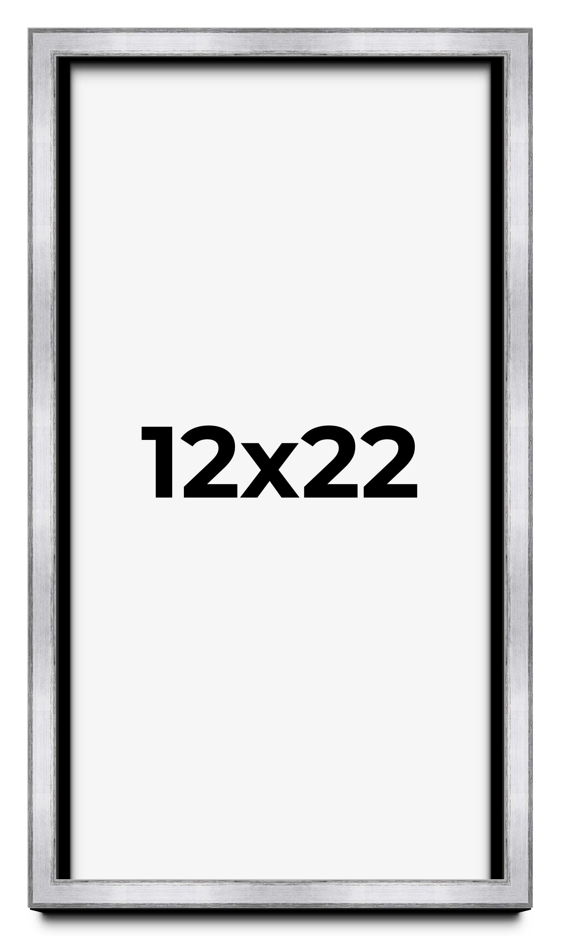 12x22 Shadow Box Frame Silver | 1.375 Inches Deep Real Wood ...