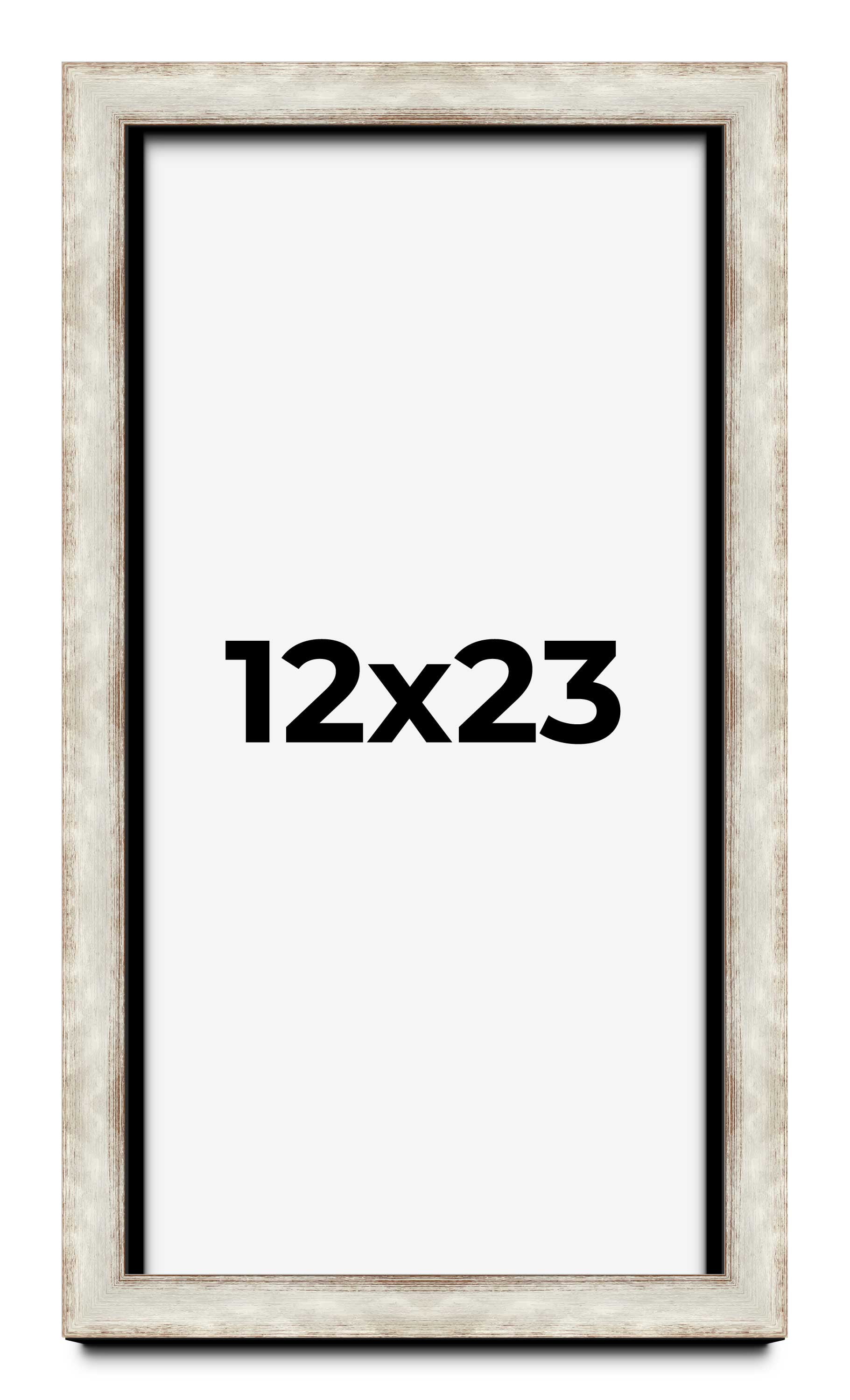 12x23 Shadow Box Frame Silver | 1.625 Inches Deep Real Wood ...