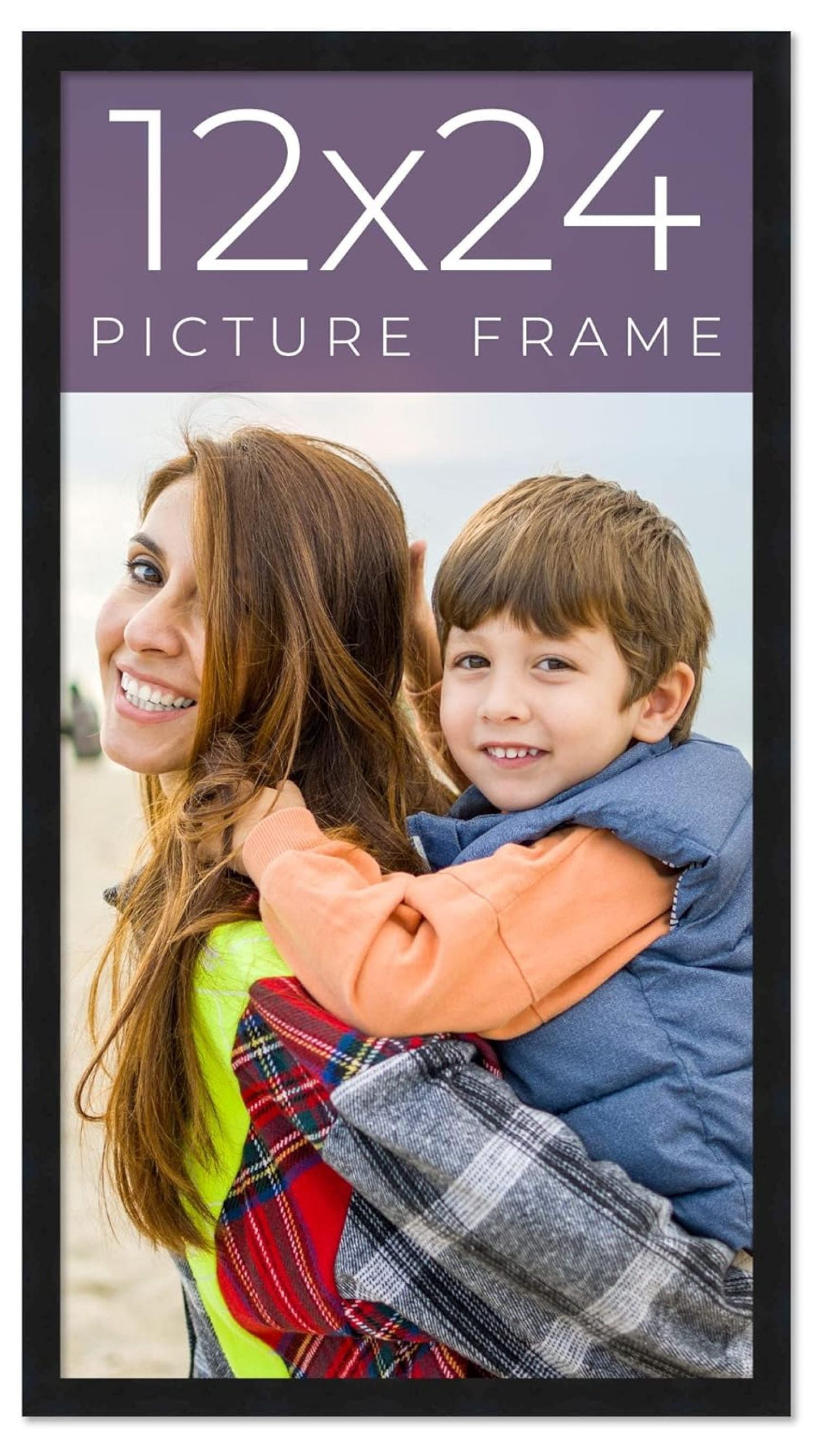 12x24 Frame Black Real Wood Picture Frame Width 0.75 Inches | Interior ...