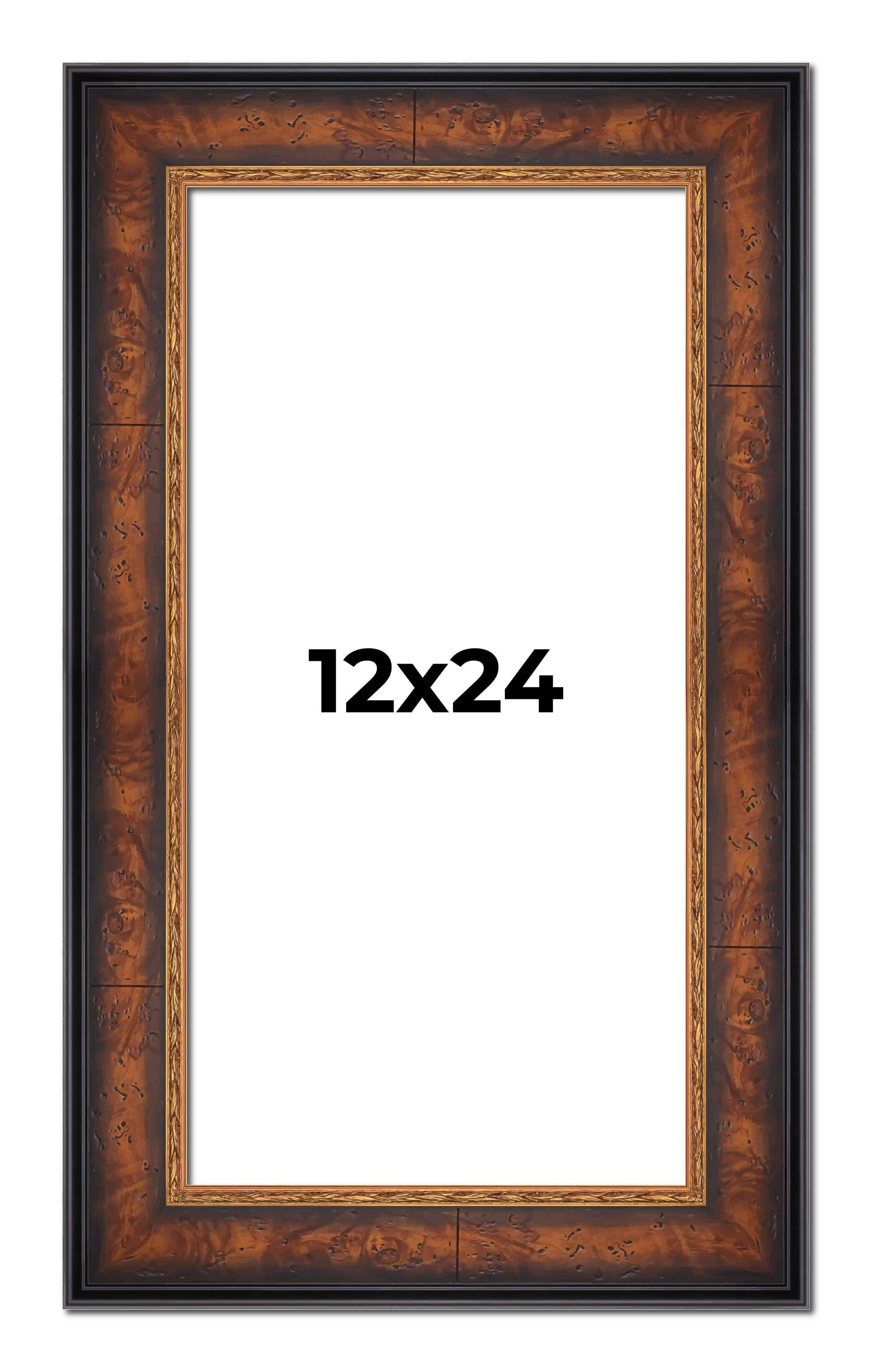 12x24 Frame Brown Walnut Gold Ornate Trim Solid Wood Plein Air Picture ...