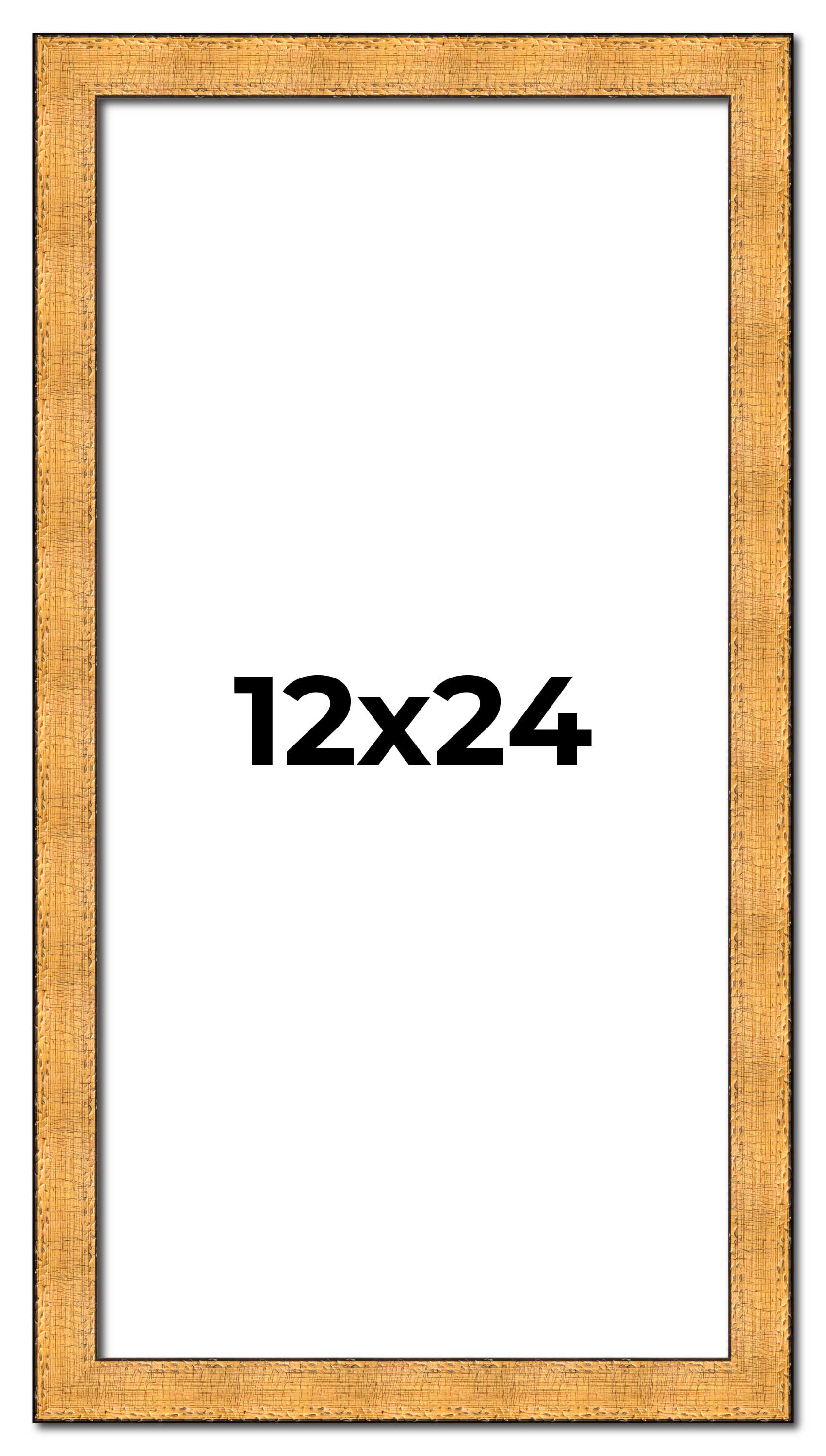12x24 Frame Gold Rustic Solid Wood Picture Frame | 1.25 Inch Wide ...