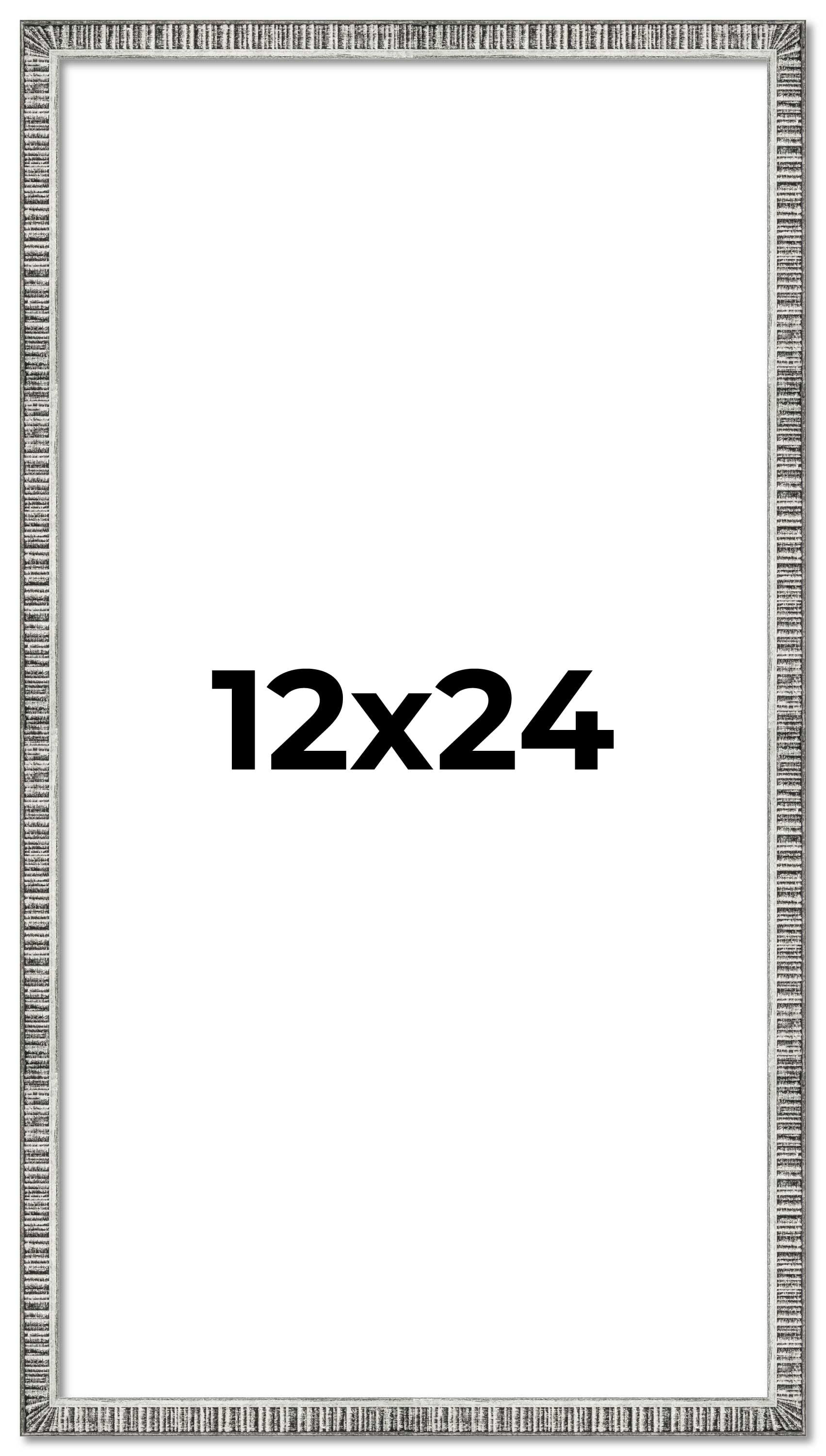 12x24 Frame Silver Grey Distressed Solid Wood Picture Frame | 0.75 Inch ...