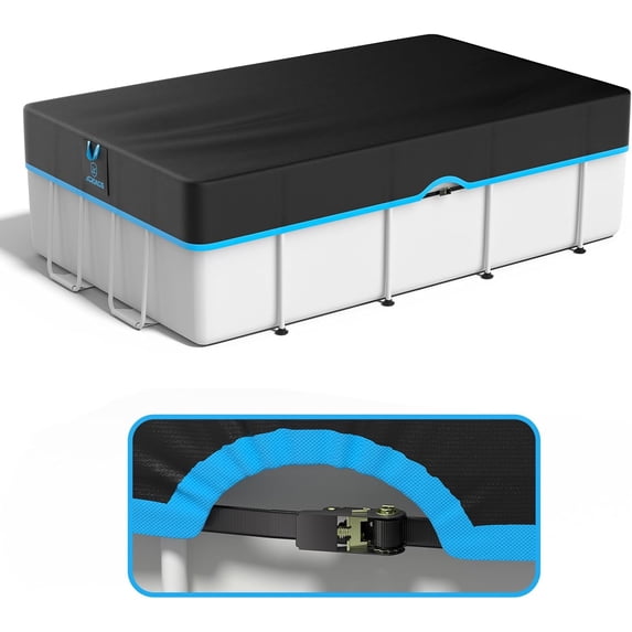 12x24 Ft Rectangle Pool Cover, Heavy Duty Winter Pool Cover Protector ...