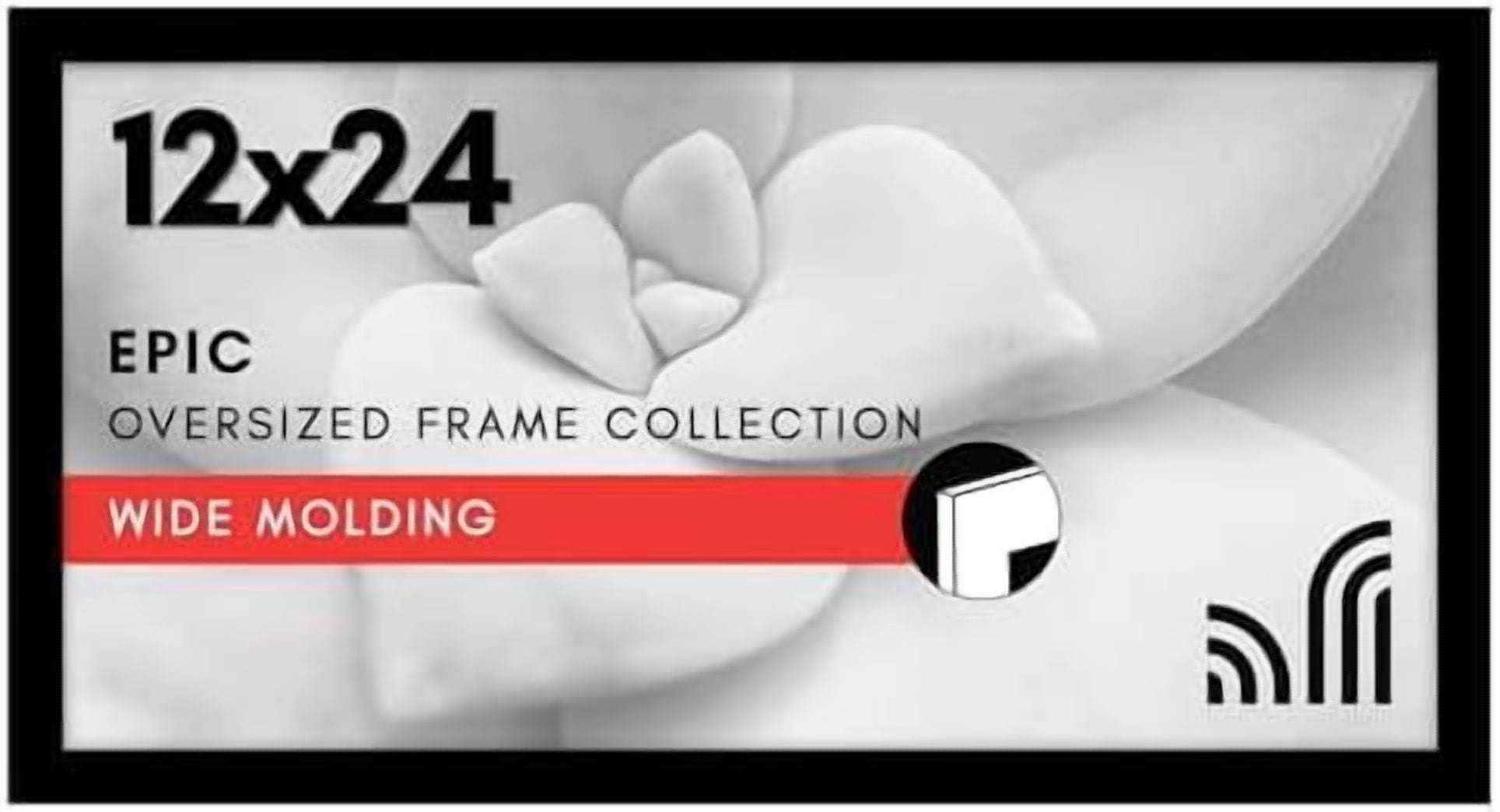 12x24 Picture Frame with Polished Plexiglass - Black Picture Frame ...