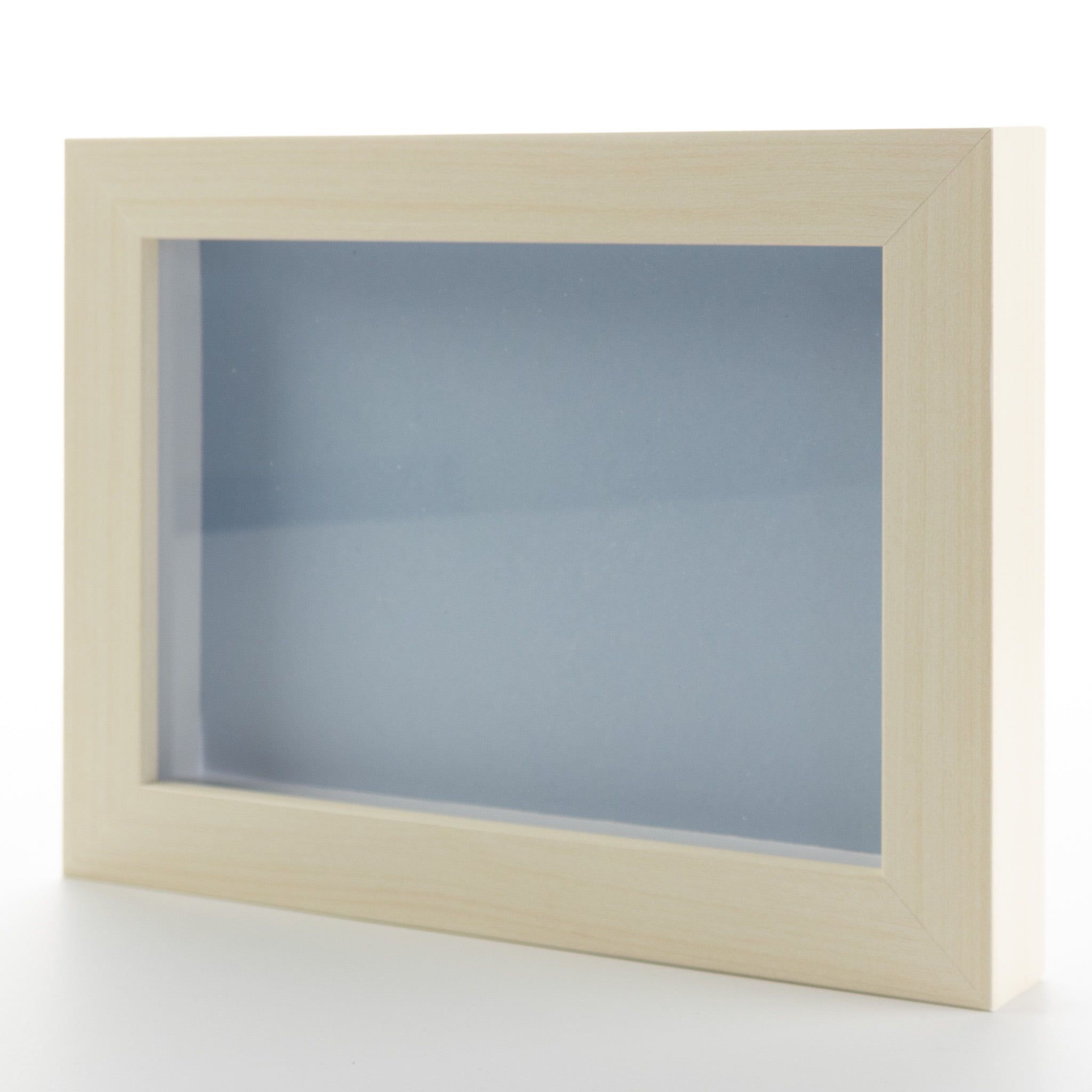 12x24 Shadow Box Frame Light Real Wood with a Blue Acid-Free Backing ...