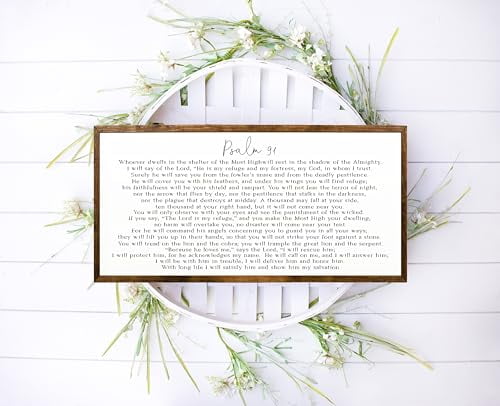 12x24 inches, Psalm 91 Wall Art | Psalm 91 | Bible Verse Wall Art ...